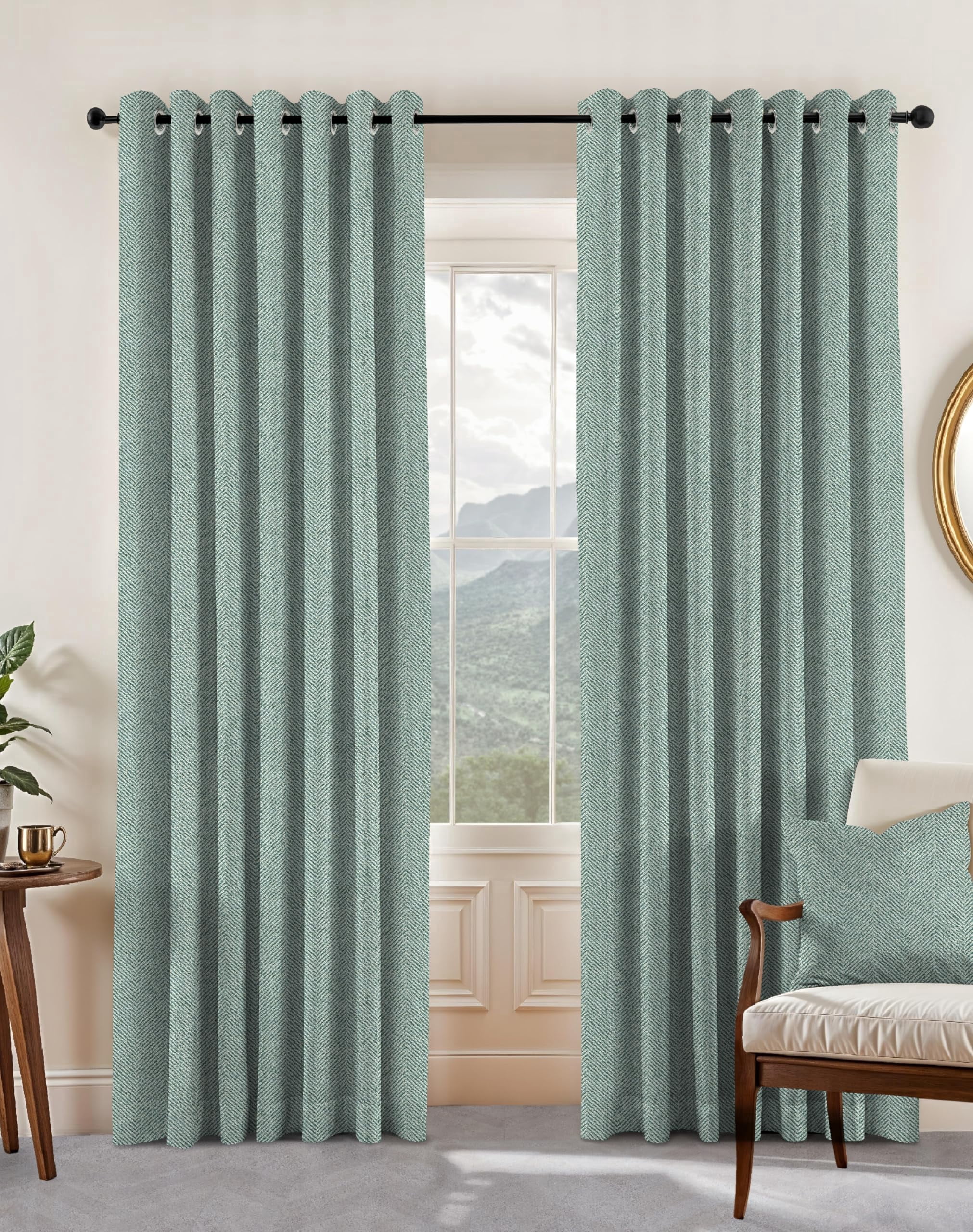 Casableu Herringbone Blackout Curtains for Bedroom & Living Room - 108 ...