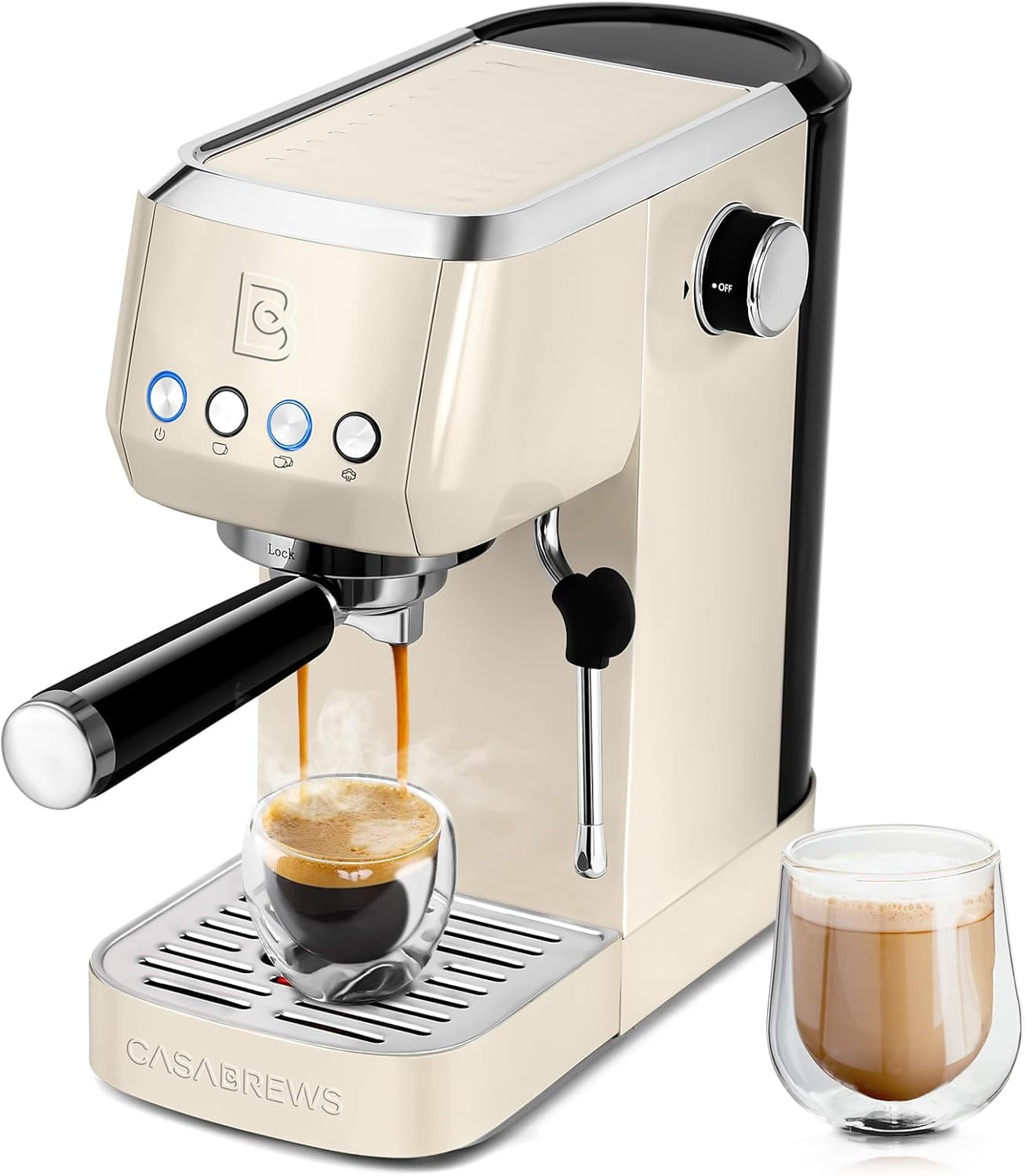CASABREWS 3700 Essential 20-Bar Espresso Machine and Coffee Maker ...