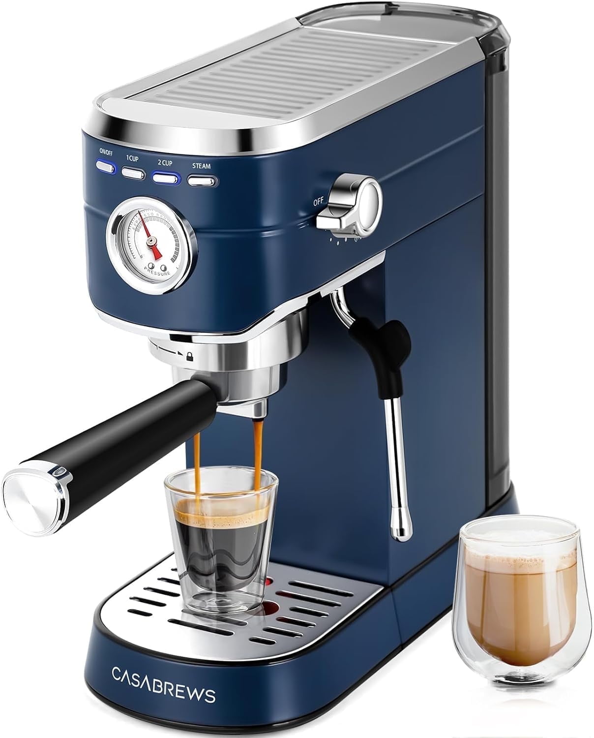 CASABREWS CM5418 20-Bar Espresso Machine and Coffee Maker, Royal Blue ...