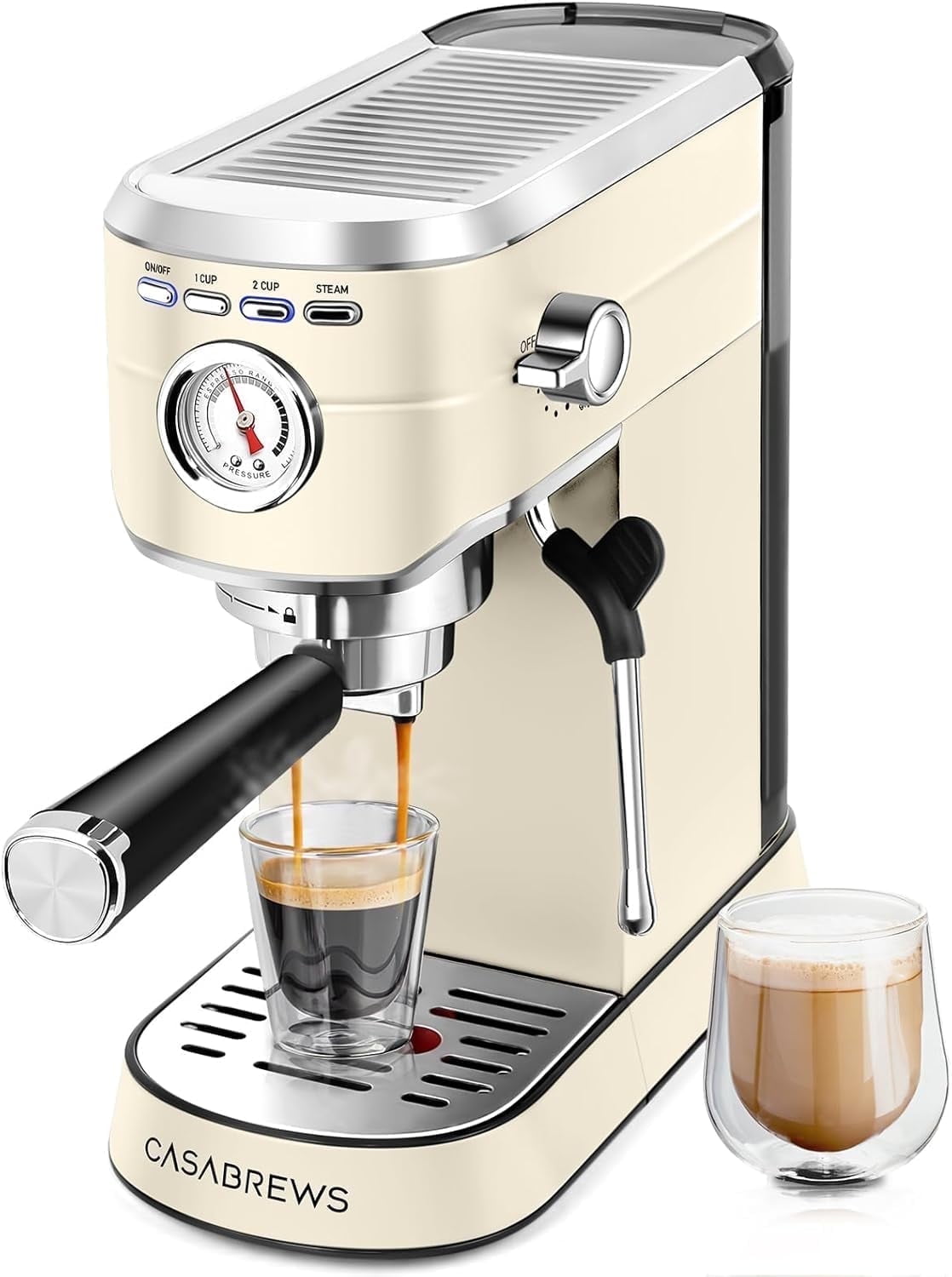 Casabrews 20 Bar Automatic Cappuccino Espresso Machine with Milk ...