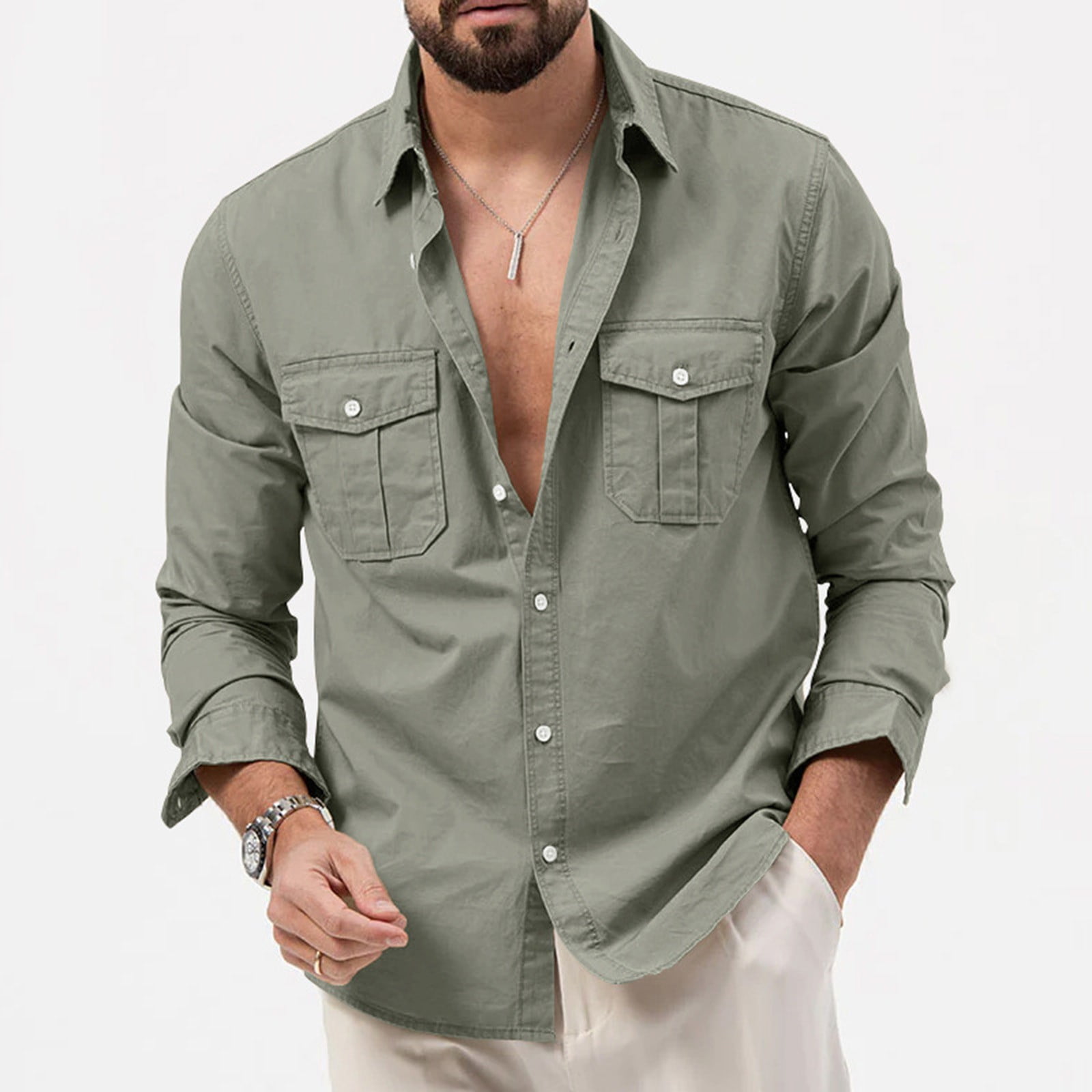 Casacas Para Hombre Men's Solid Colour Long Sleeve Work Jacket 2024 ...