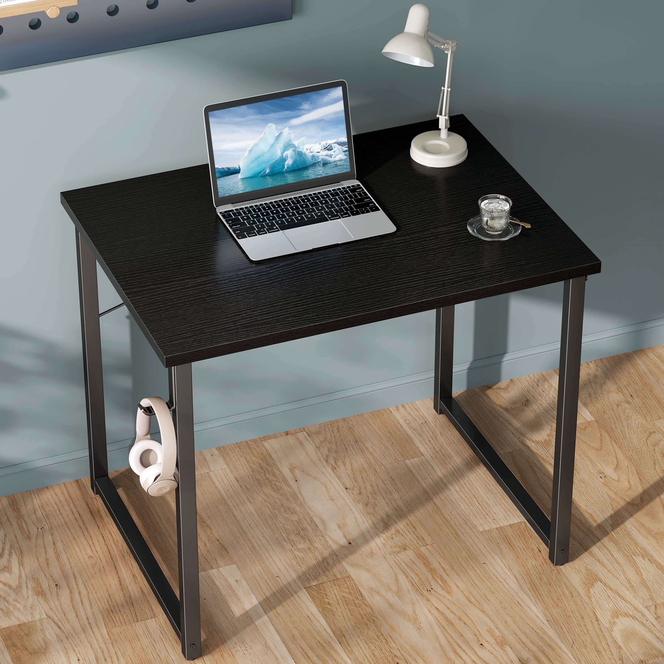 Casacomoda Small Computer Desk, 32 Inch Writing Table, Modern Black ...
