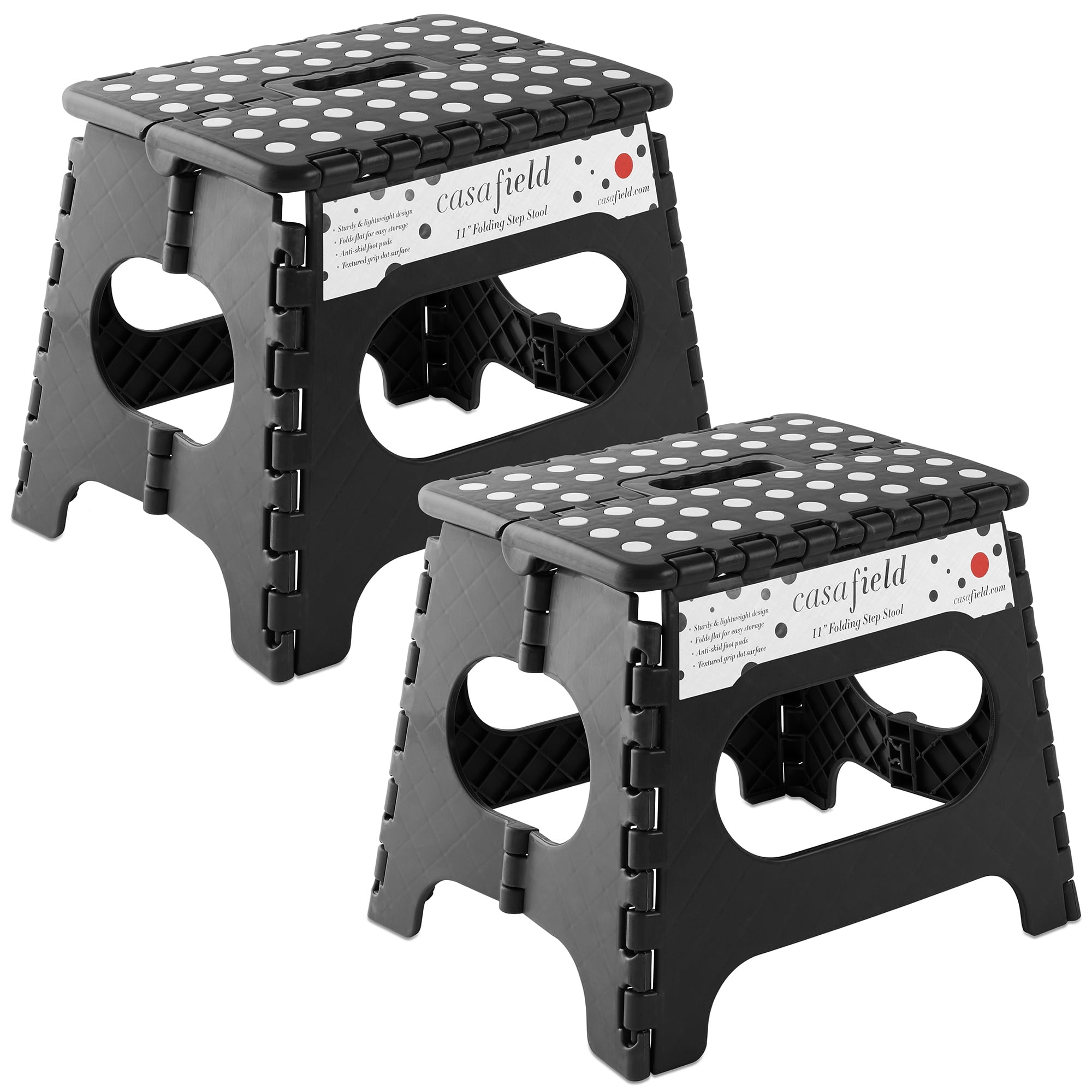 Casafield 11" Foldable Step Stool with Handle for Adults, Set of 2 ...
