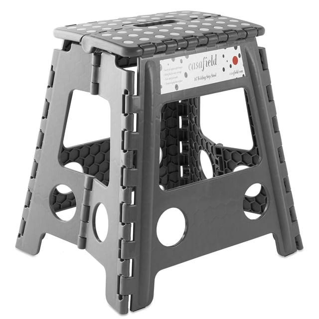 "Casafield 16"" Lightweight Folding Step Stool with Handle - Gray ...