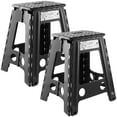 Casafield 18" Folding Step Stool with Handle (Set of 2) - Black ...