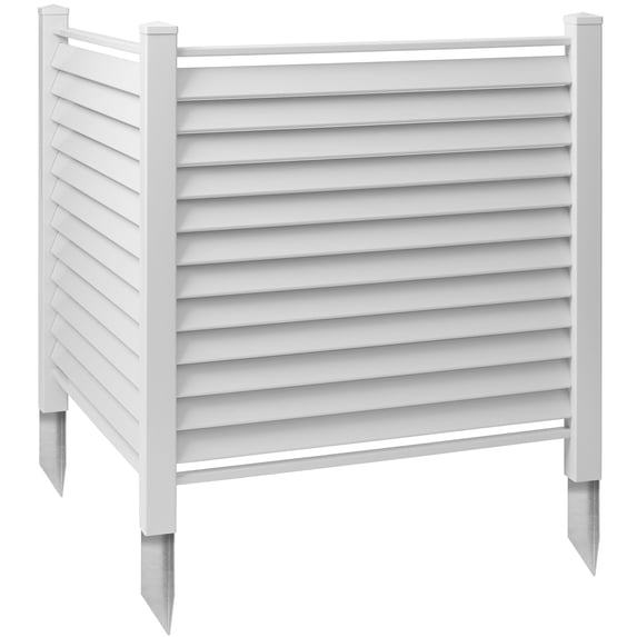 Casafield 48" x 48" Louvered Privacy Screen - Outdoor Vinyl Panels ...