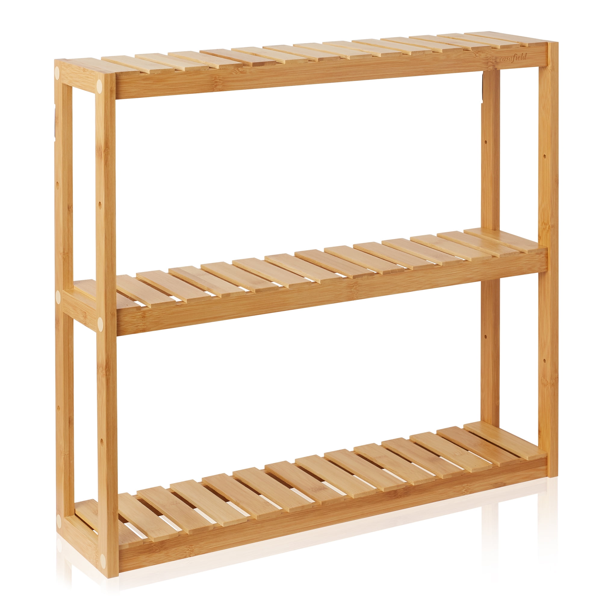 Casafield Bamboo 3-Tier Adjustable Wall Mount Shelf, Small Space ...