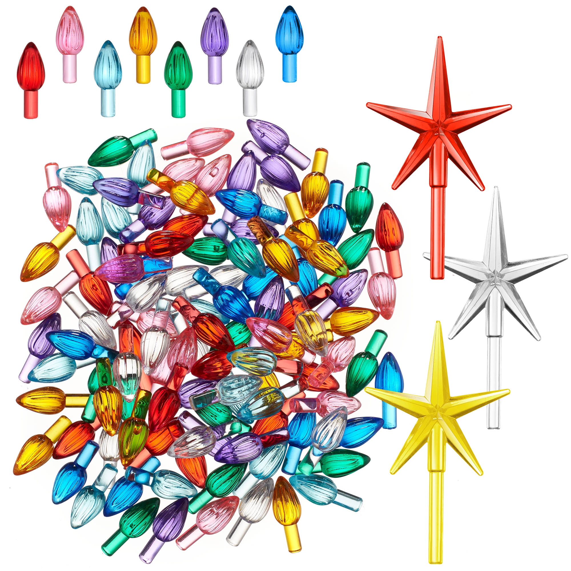 "Ceramic Christmas Tree Light Kit, 108 Multi-Color Plastic Bulbs, 3 ...