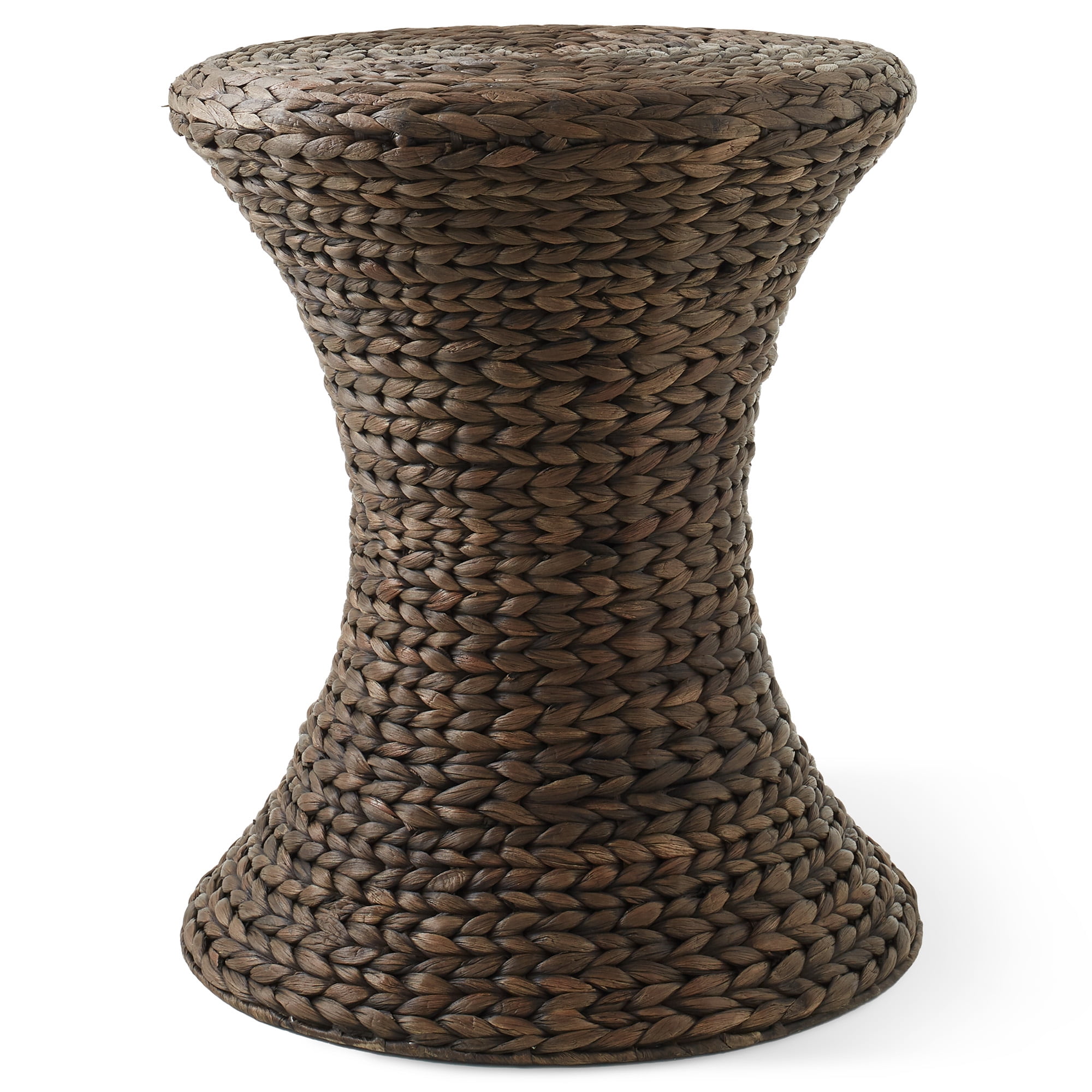 Casafield Hourglass Side Table - Espresso Dark Brown, Handwoven Water ...