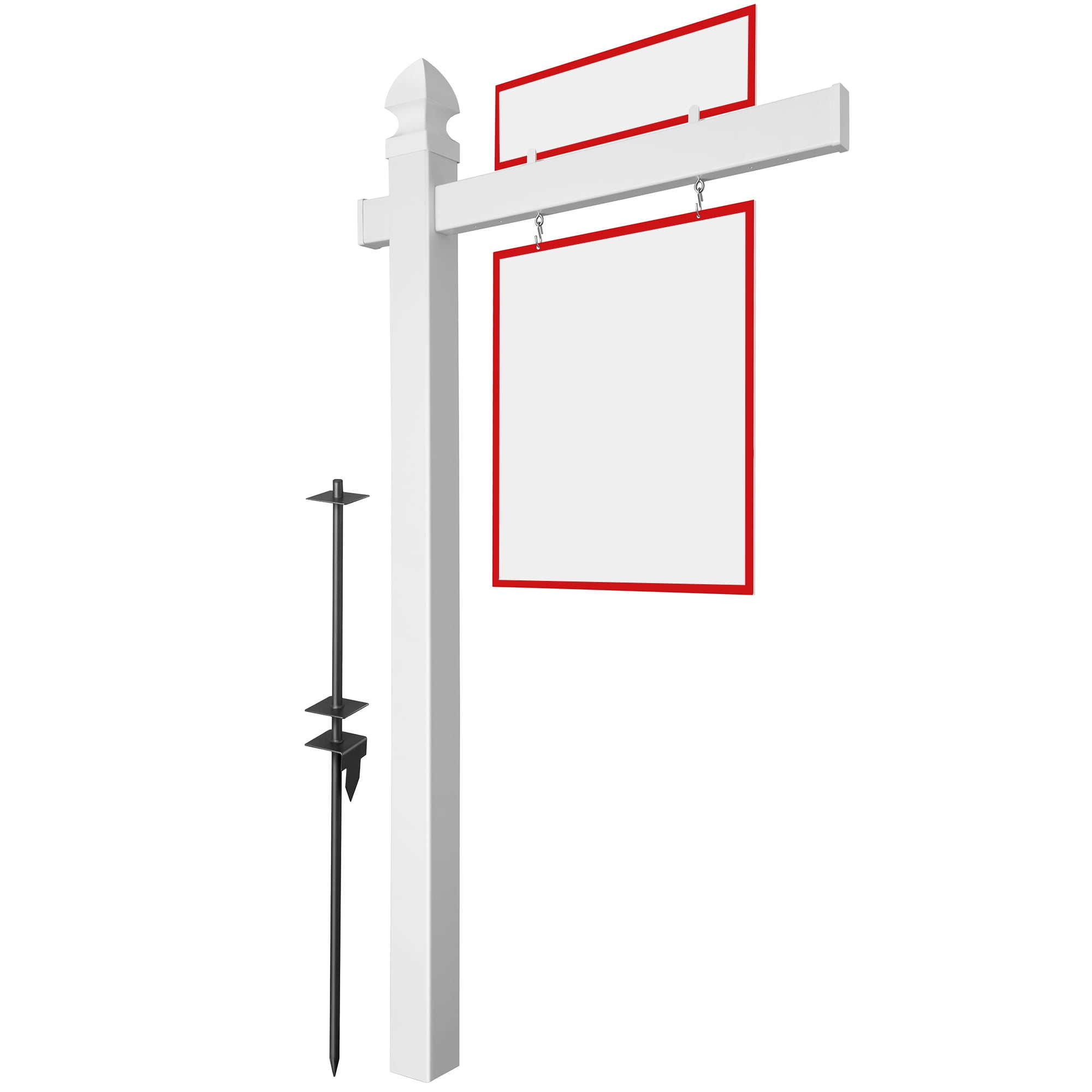 Casafield PVC Real Estate Sign Post Flat and Gothic Caps 1 Pk 72" x 36 ...