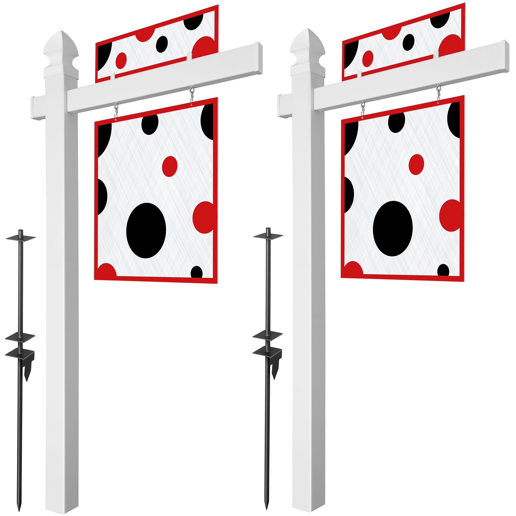 Casafield PVC Real Estate Sign Post Flat and Gothic Caps 2 Pk 72" x 36 ...