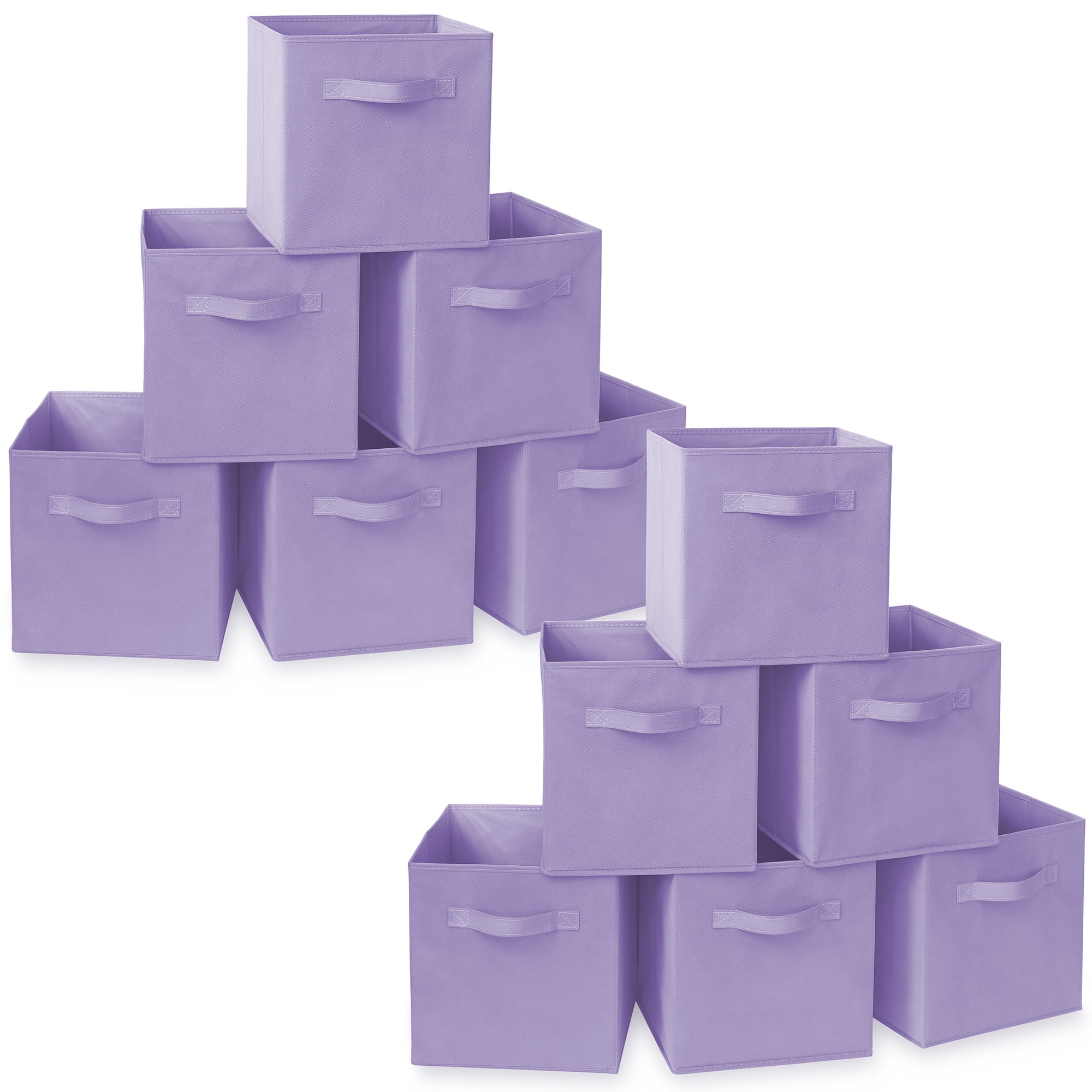 "Casafield 12 Lavender Purple Fabric Storage Cube Bins - 11"" Organizer ...