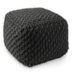 Creative Co-Op Striped Square Canvas Pouf, Blue - Walmart.com