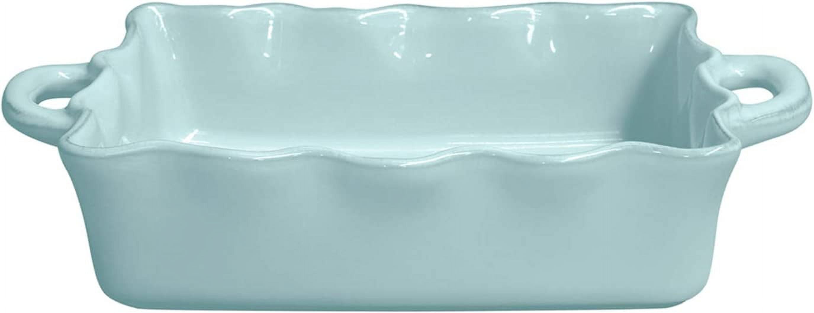 Casafina Ceramic 13.5" x 8.5" Rectangular Ruffled Baker - Cook & Host Collection, Robin's Egg ...