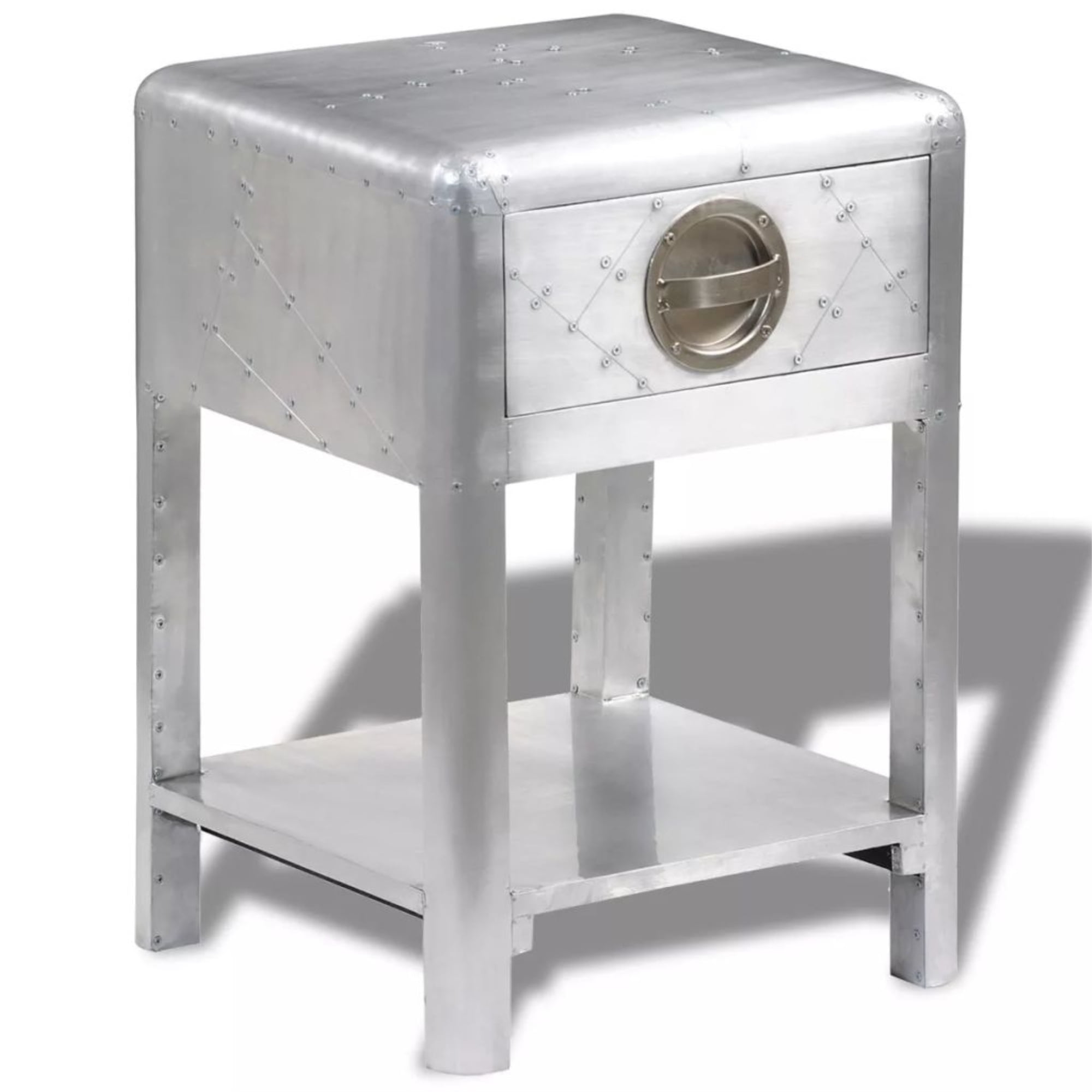 Casafoyer Aviator End Table with 1 Drawer Vintage Aircraft Airman Style ...