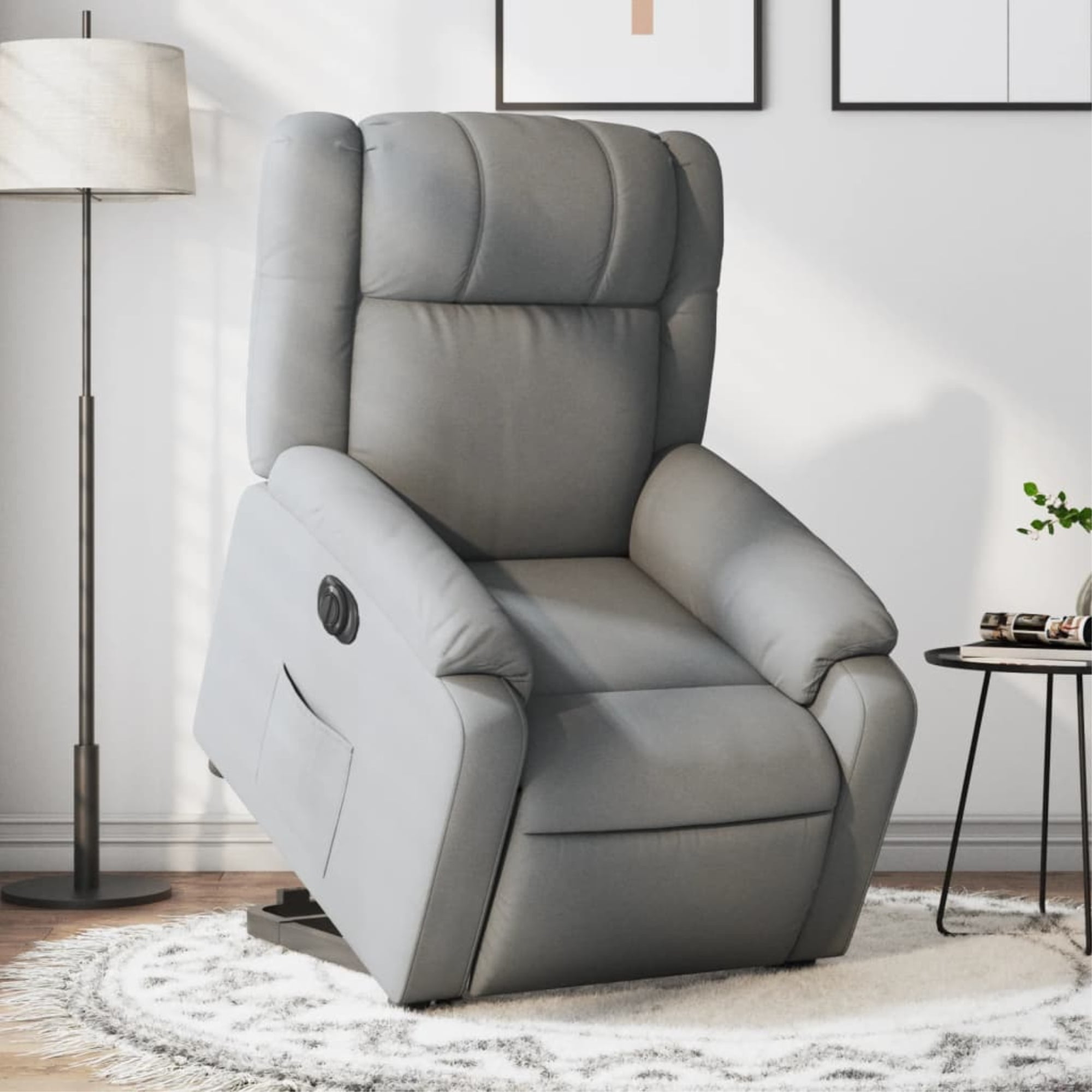 Casafoyer Electric Stand up Recliner Chair Light Gray Fabric - Walmart.com