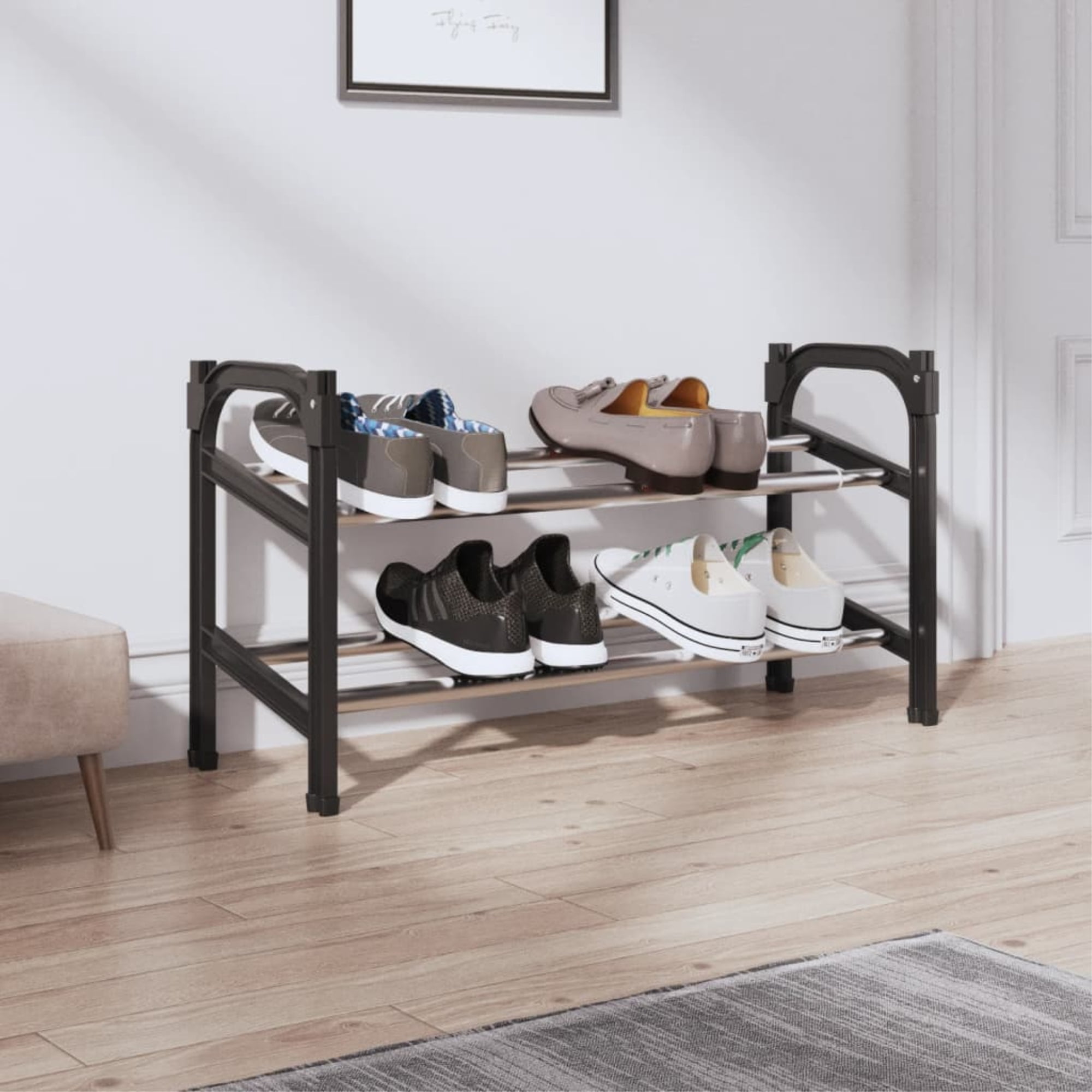 Casafoyer Extendable Shoe Rack with 2 Shelves 46.9"x9.4"x14.6 ...