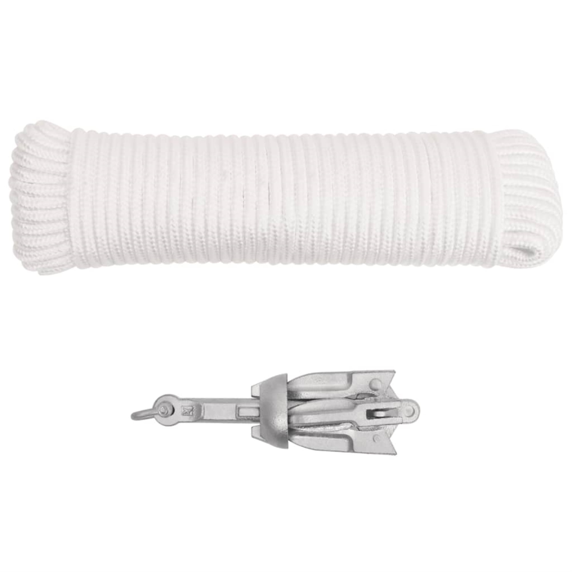 Casafoyer Folding Anchor with Rope Silver 1.5 lb Malleable Iron ...