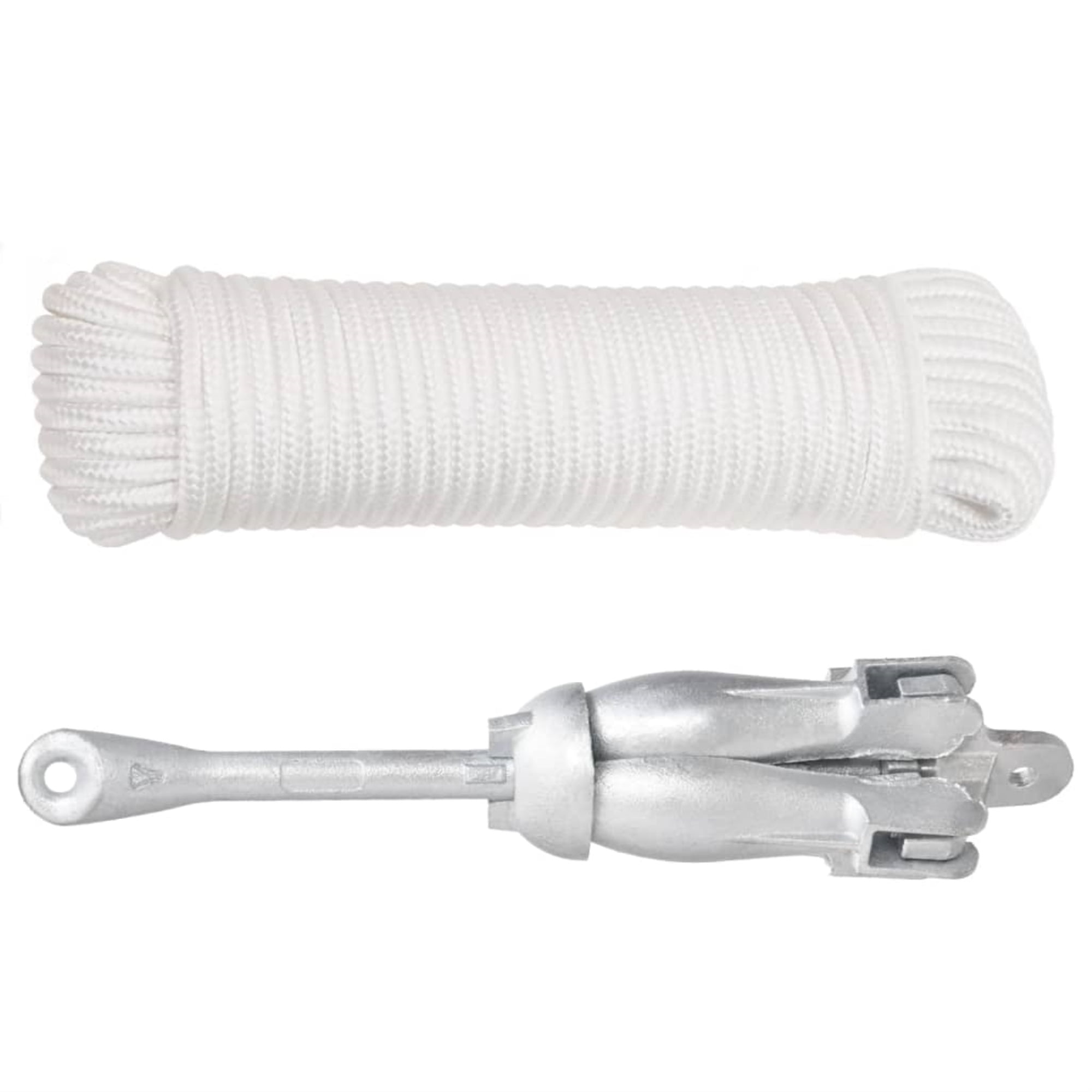 Casafoyer Folding Anchor with Rope Silver 17.6 lb Malleable Iron ...