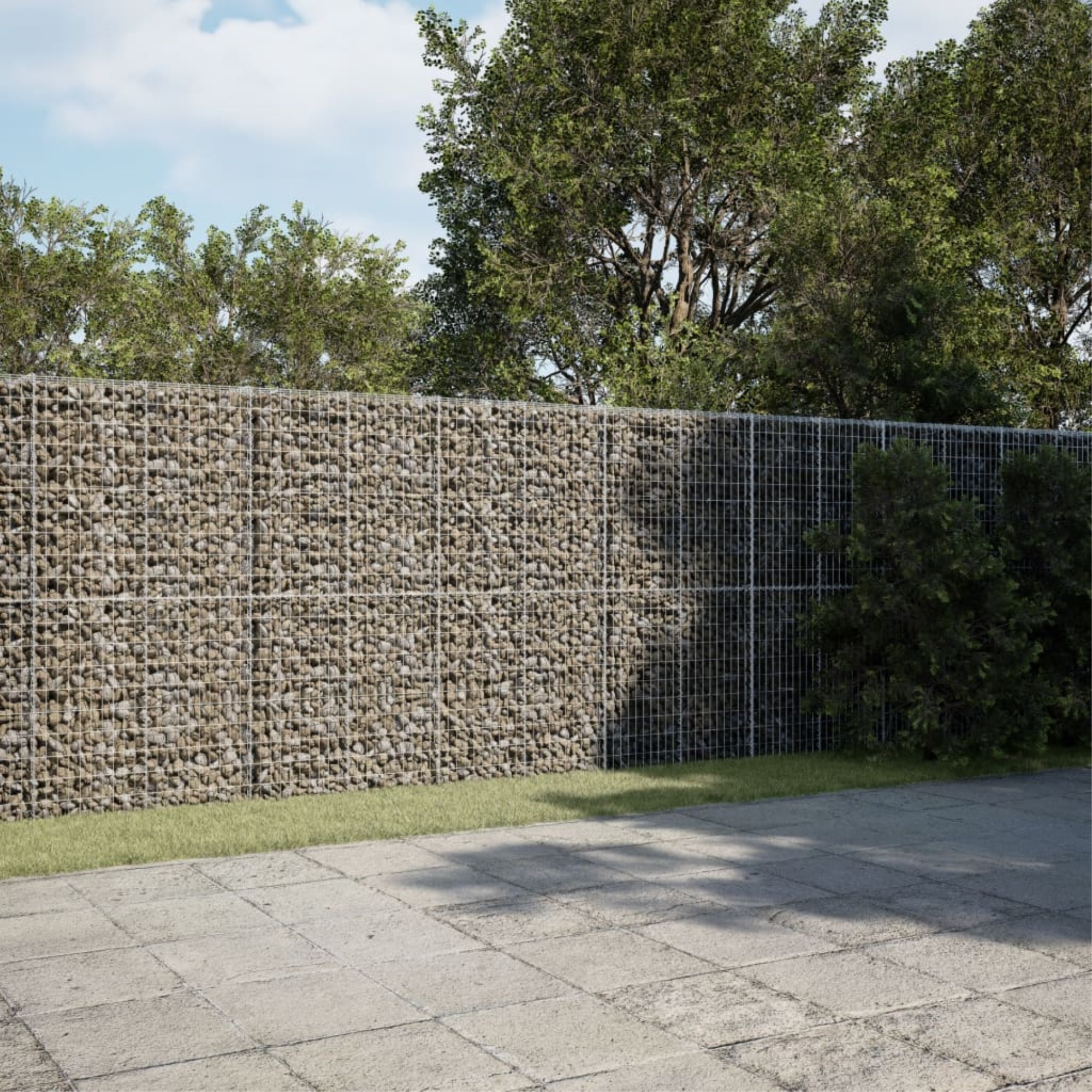 Casafoyer Gabion Basket with Cover 236.2"x39.4"x78.7" Galvanized Iron ...