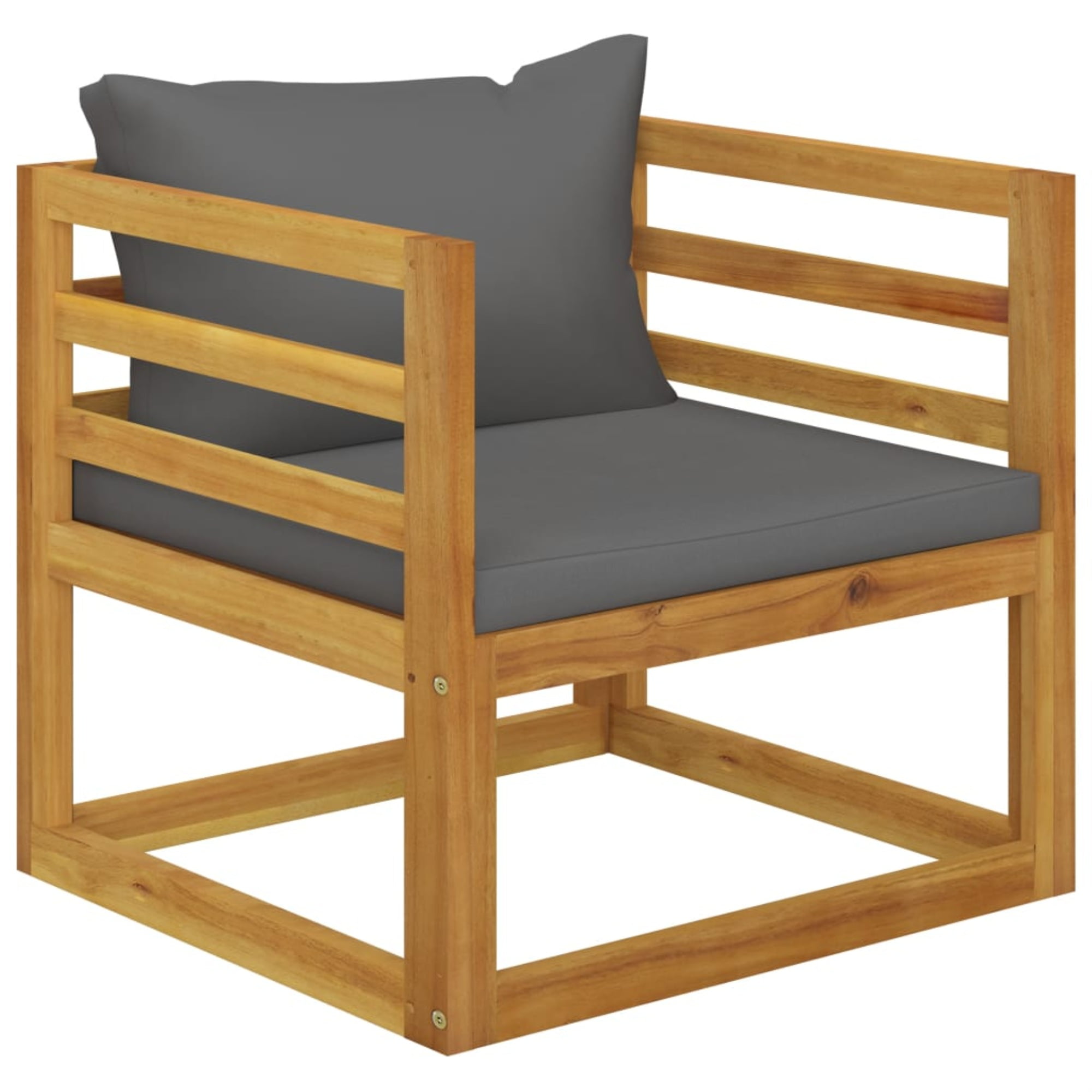 Casafoyer Garden Chair with Dark Gray Cushions Solid Acacia Wood ...
