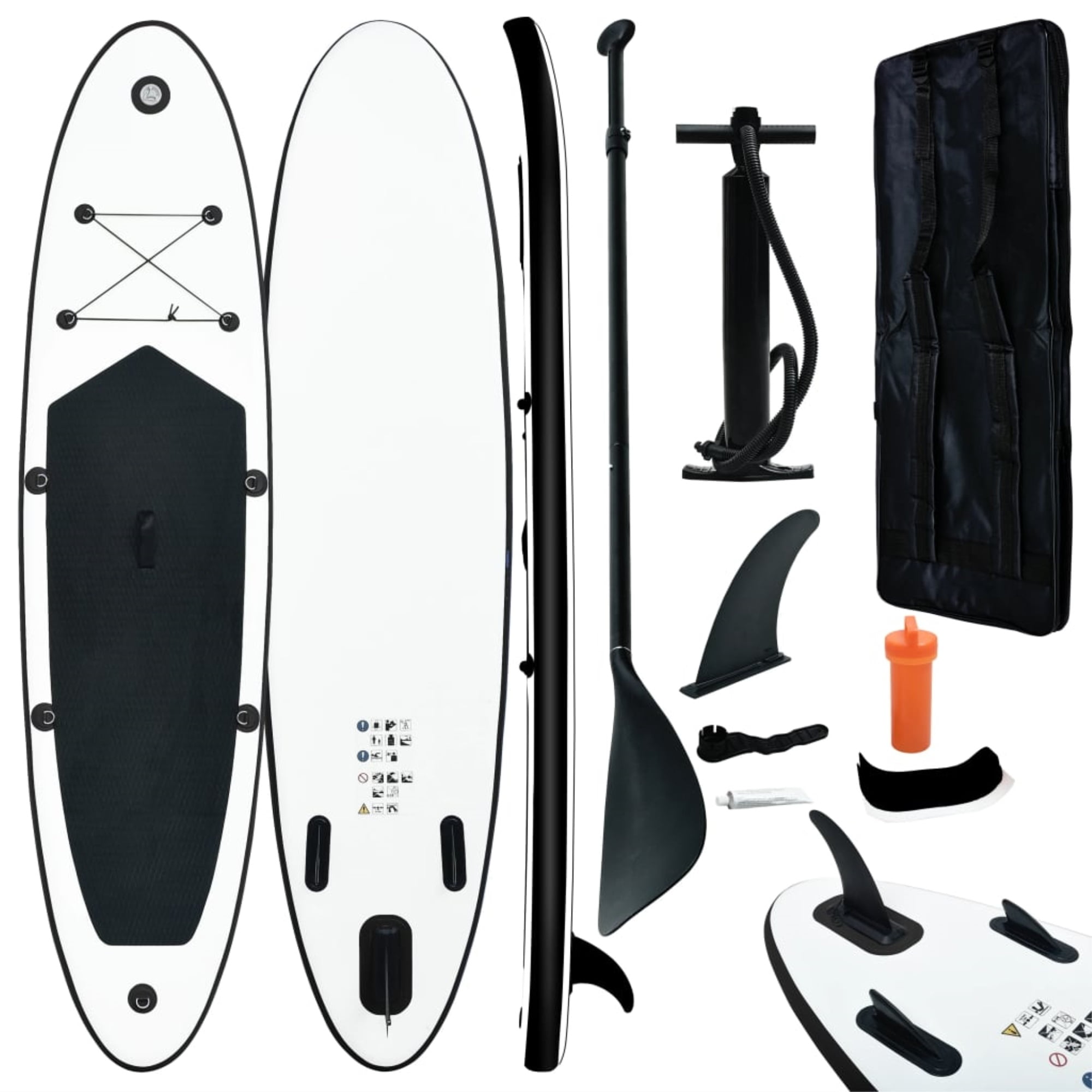 Casafoyer Inflatable Stand Up Paddleboard Set Black and White - Walmart.com