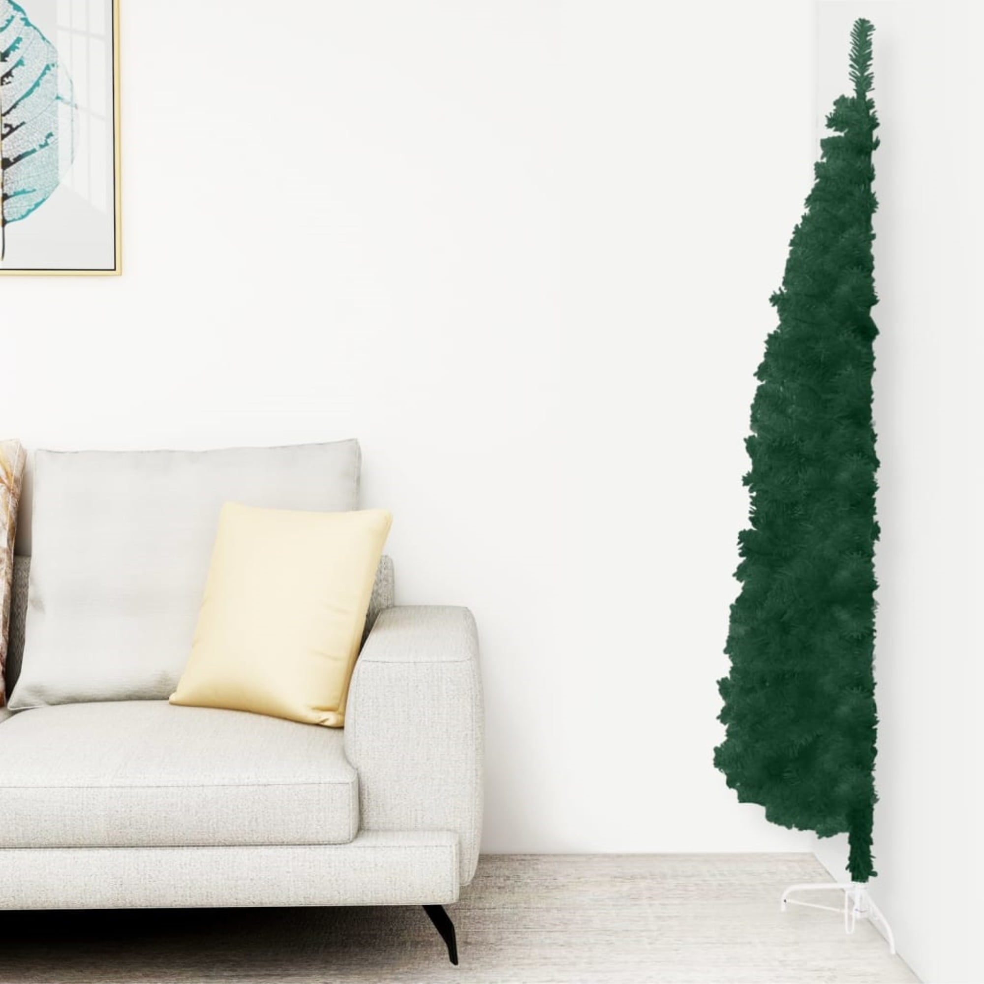 Casafoyer Slim Artificial Half Christmas Tree with Stand Green 59.1 ...