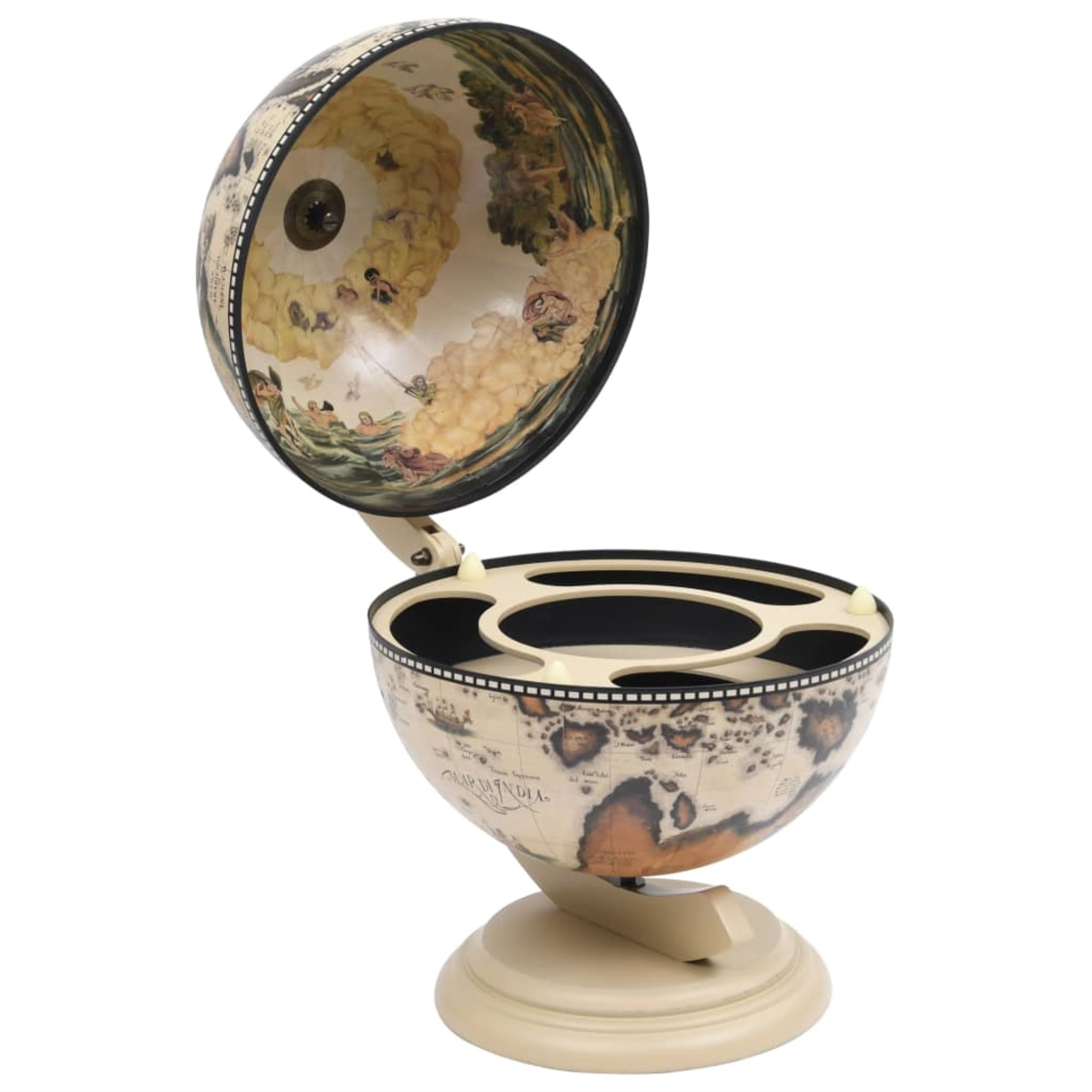 Casafoyer Tabletop Globe Bar Wine Stand Eucalyptus Wood White - Walmart.com