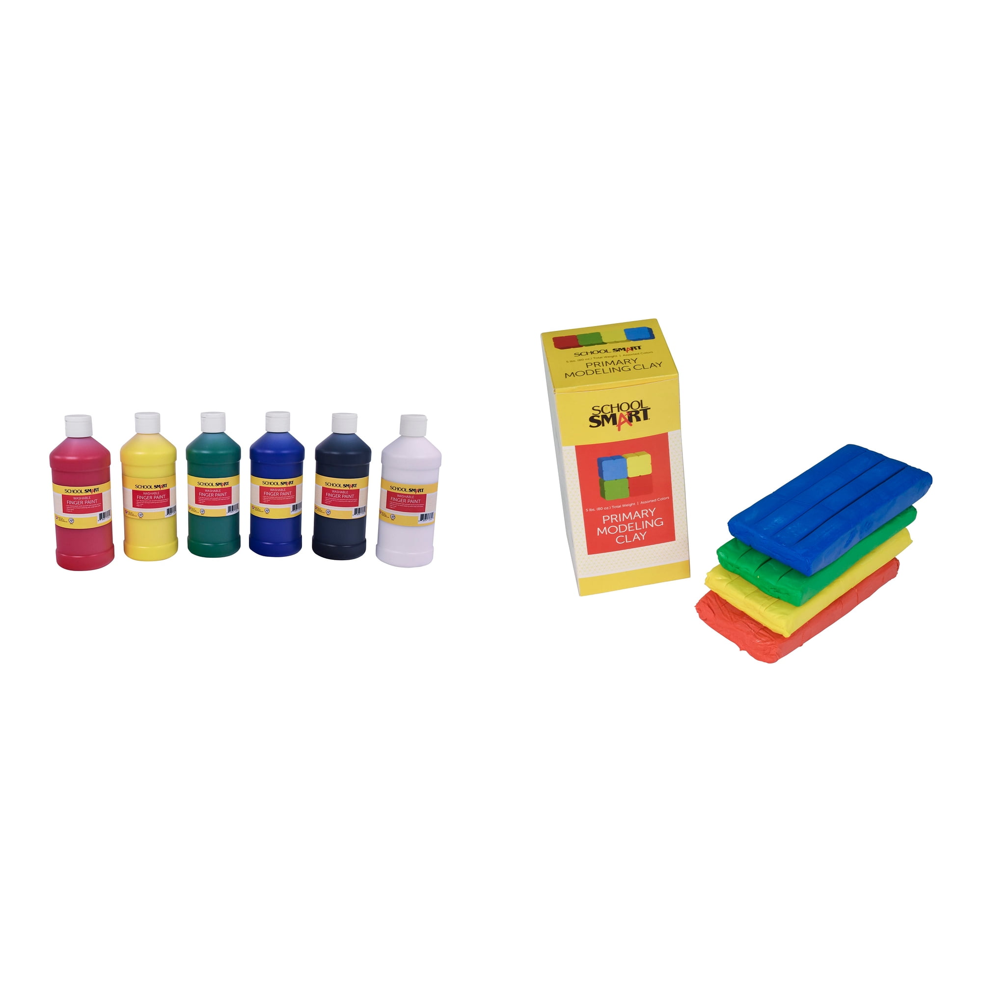 Casafoyer Washable Finger Paints & Modeling Clay Combo Kit for Creative ...