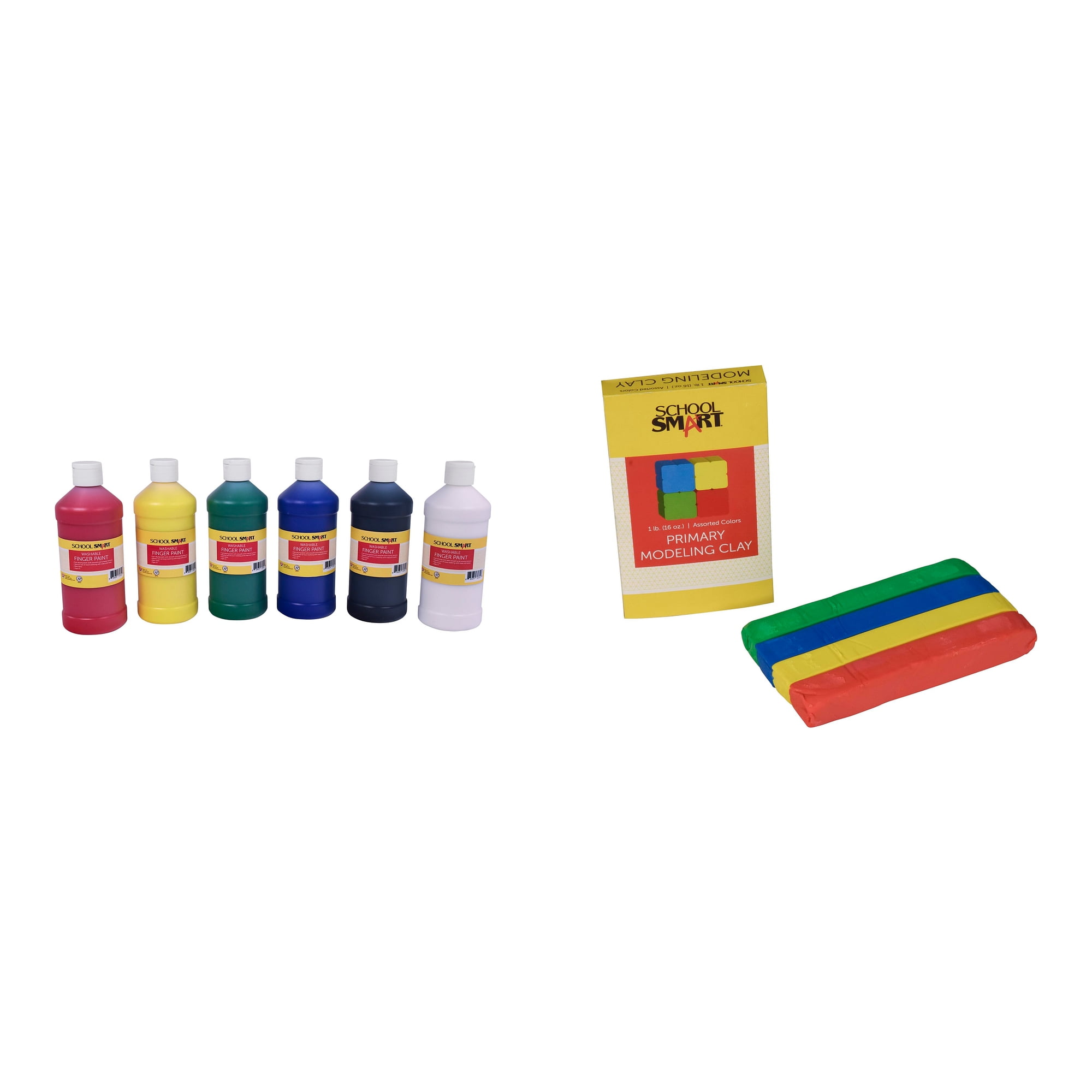 Casafoyer Washable Finger Paints & Modeling Clay Combo Kit for Creative ...