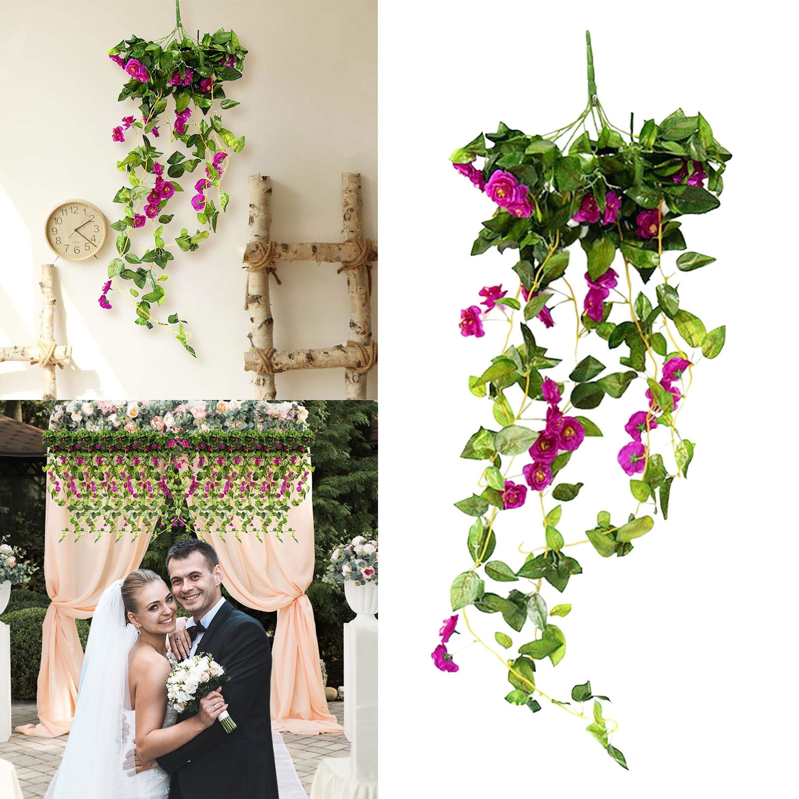 Casaio Artificial Hanging Plant Artificial Hanging Flower Vine – Faux ...
