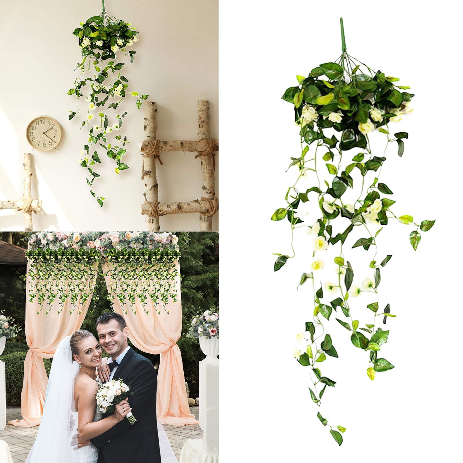 Casaio Artificial Hanging Plant Artificial Hanging Flower Vine – Faux ...