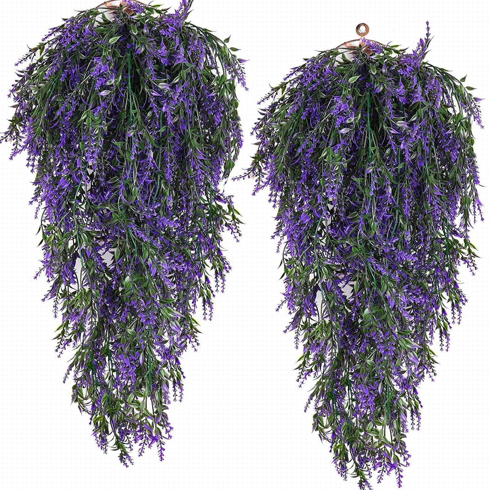 Casaio Artificial Hanging Vines Hanging Plants Artificial Lavender ...