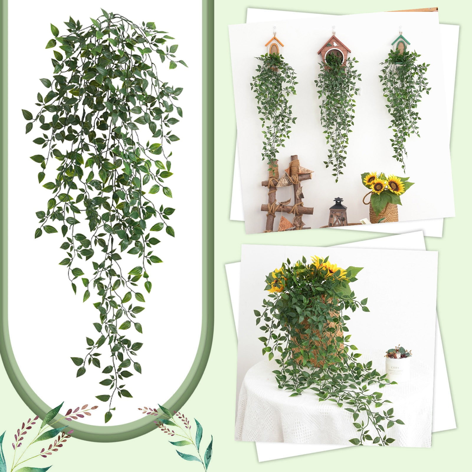 Casaio Artificial Hanging Vines Simulated Wall Hanging Vine Family ...