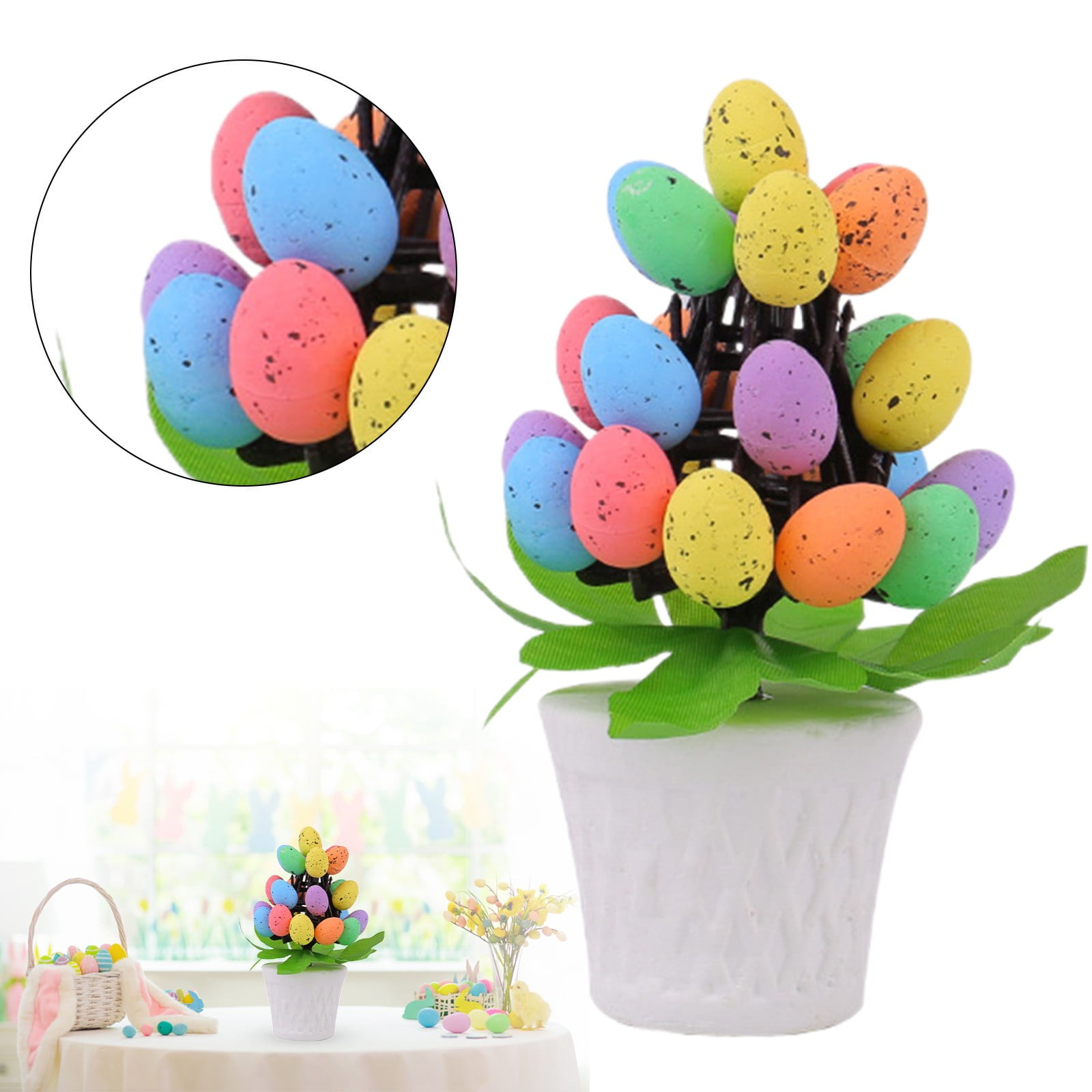 Casaio Easter Egg Decoration Easter Egg Artificial Flower Potted Decoration, Spring Simulation ...