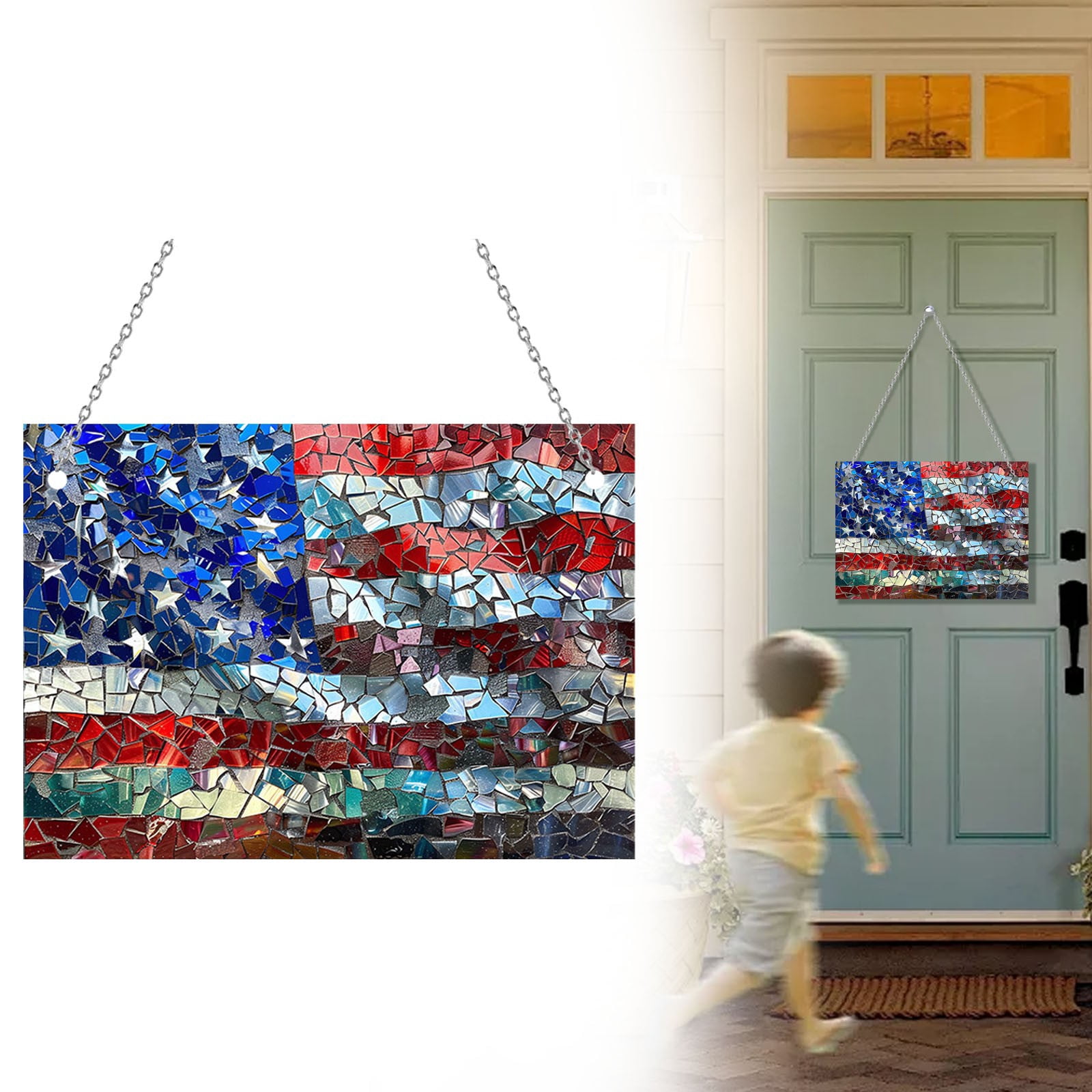 Casaio Hanging Décor Vintage American Flag Hanging Decoration Retro ...
