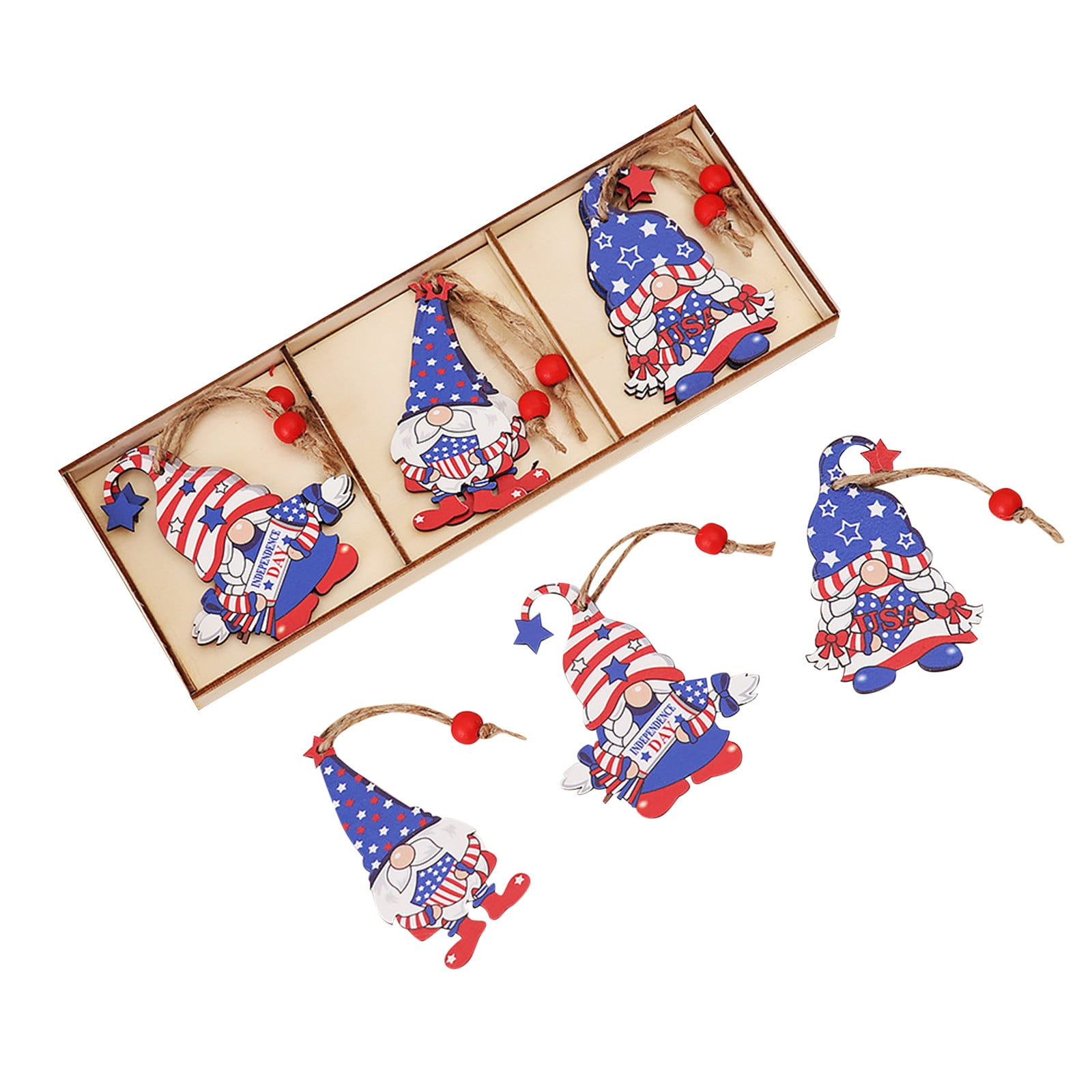 Casaio Hanging Decor Fourth Of July Dwarf Ornaments Patriotic Tree ...