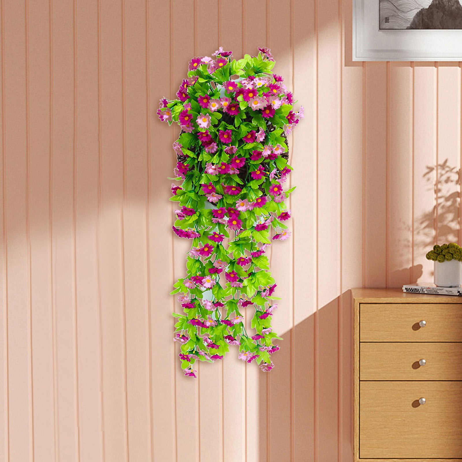 Casaio Hanging Violet Flower Hanging Artificial Violet Flower Garland ...