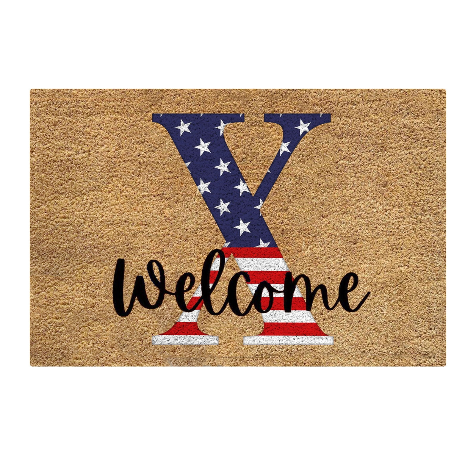Casaio Monogram Doormat Independence Day Alphabet Rug – Patriotic A-Z ...