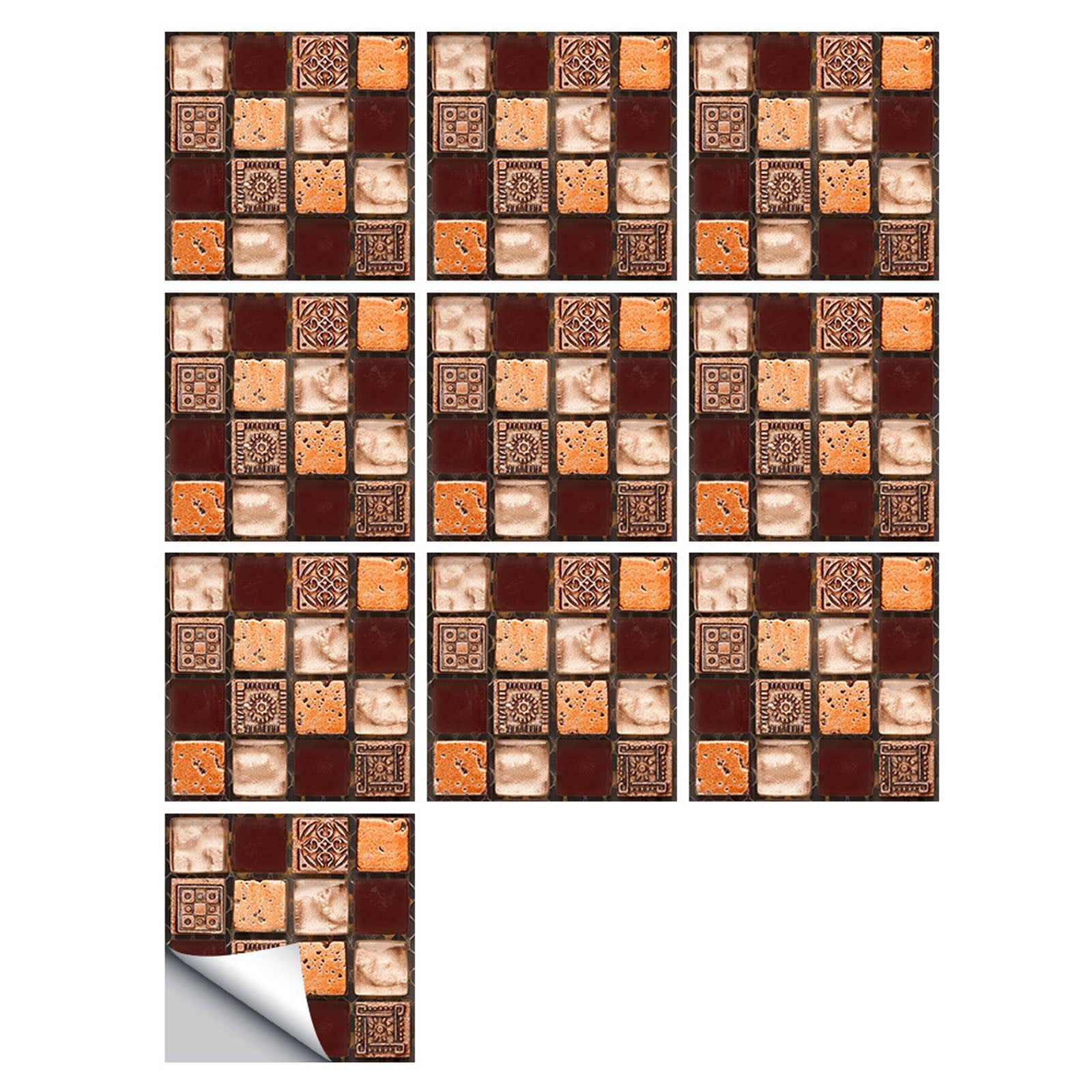 Casaio Sequin Mosaic Tile Sticker 10PCS Sequin Mosaic Tile Wall ...