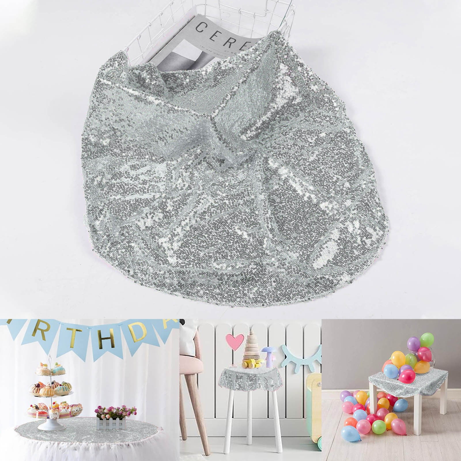 Casaio Sequin Tablecloth Sparkly Sequin Tablecloth for Wedding Party ...