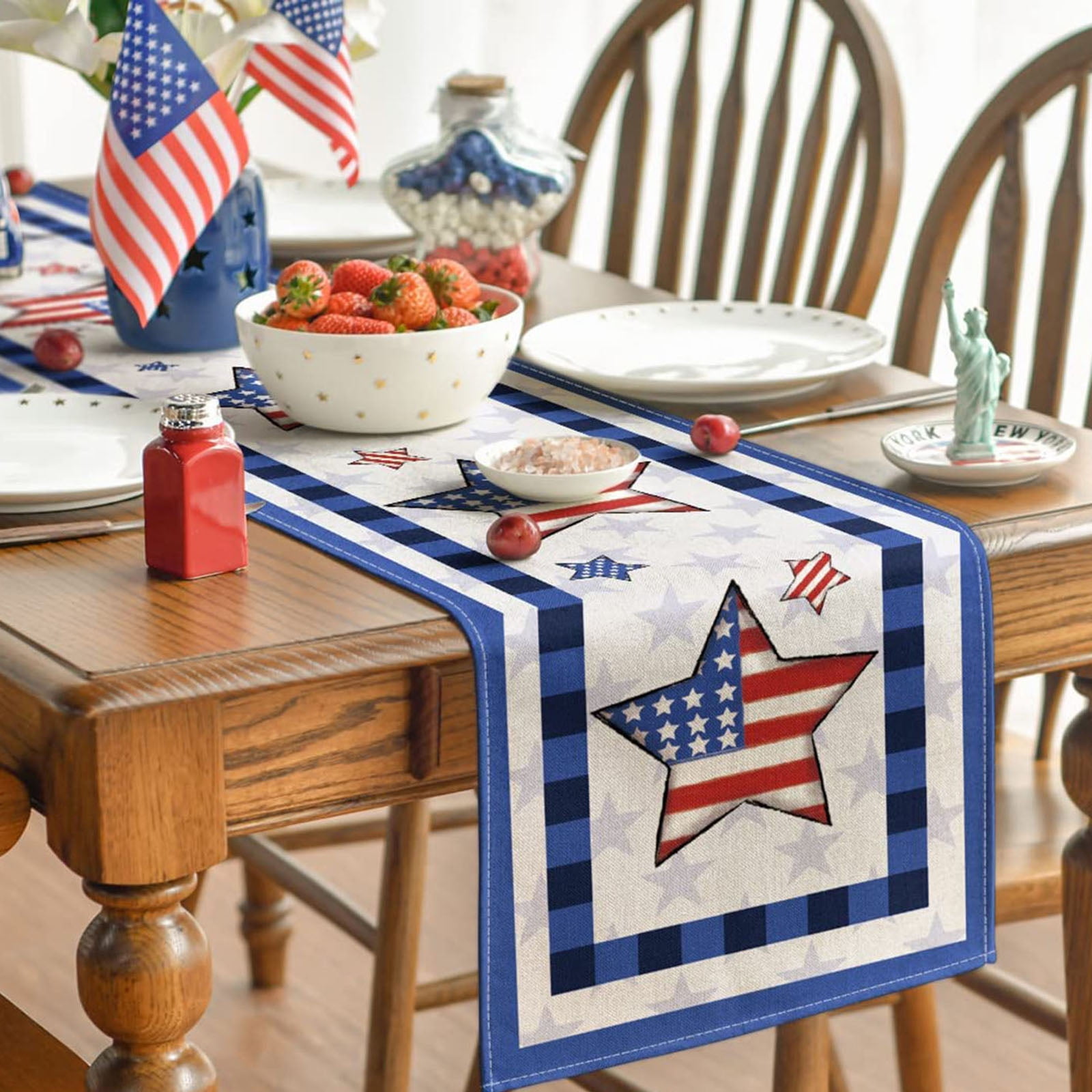 Casaio Table Runner 2025 Independence Day Table Flag Patriotic Stripes ...