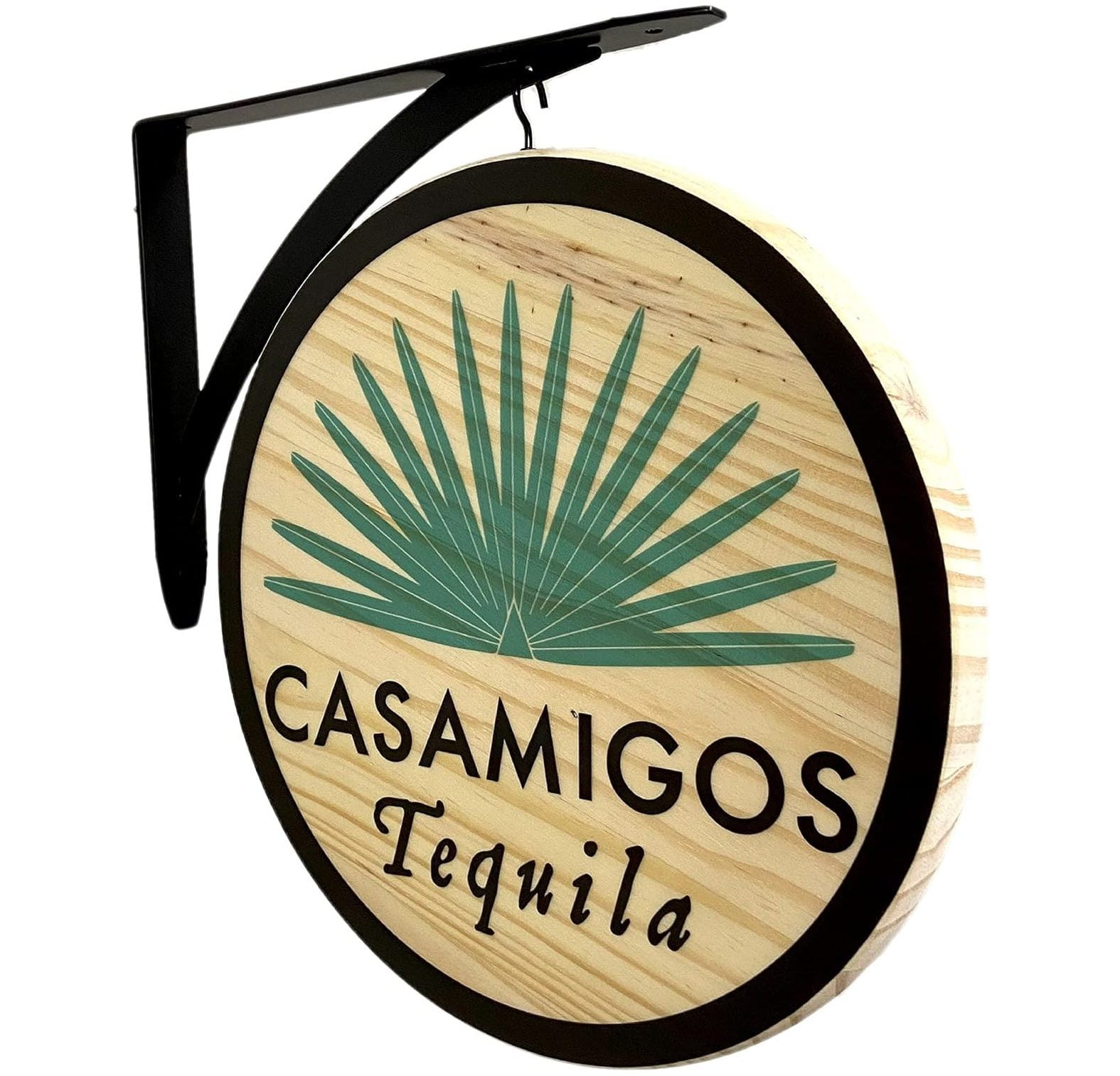 Casamigos Solid Wood Double Sided Hanging Bar Sign with Bracket, 12 ...