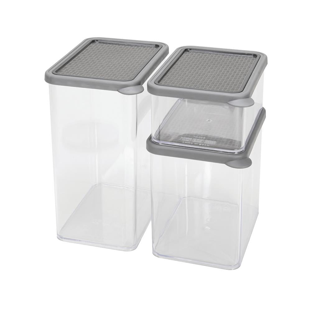 Casanero 3-Pack Stackable Food Storage Containers - Charcoal - Walmart.com