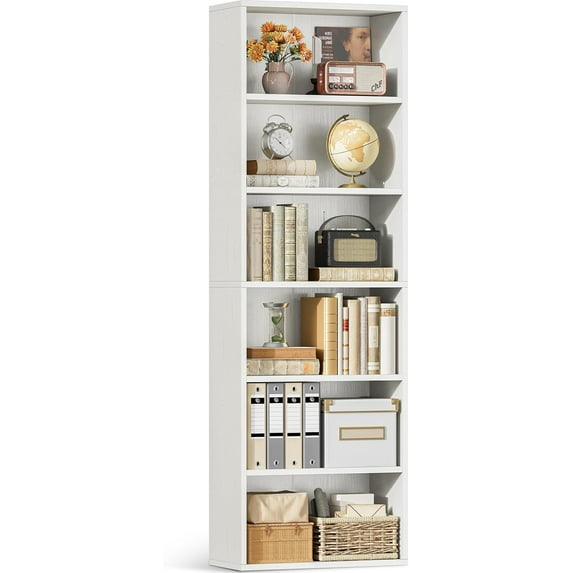 Casaottima 6-Tier Open Bookshelf and Bookcase, Floor Standing Display ...