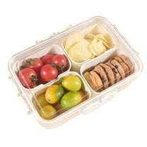 DISHUECO Snack Box Container , Divided Serving Tray with Lid and Handle ...