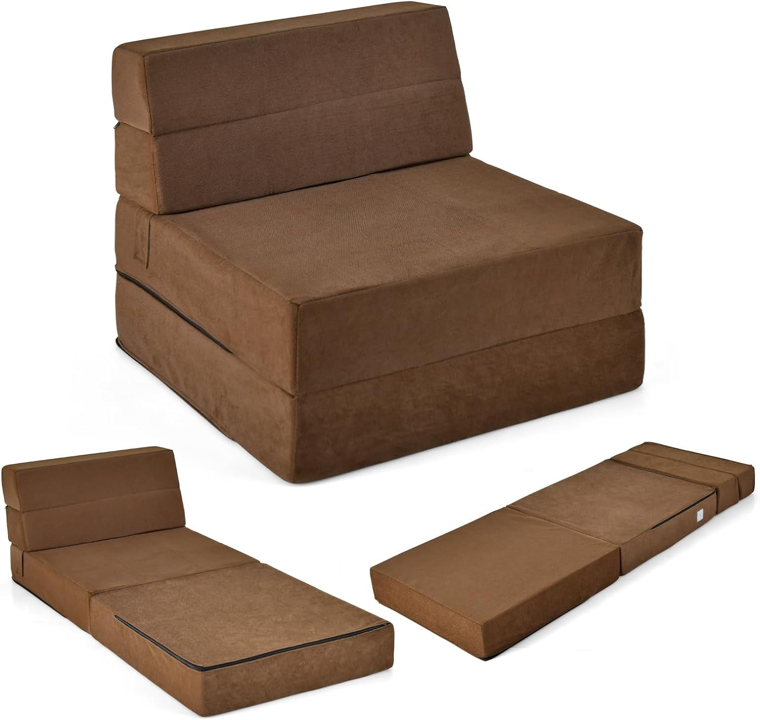 Casart Sofa Bed Tri-Fold Portable Sleeper Folding Foam with Washable ...