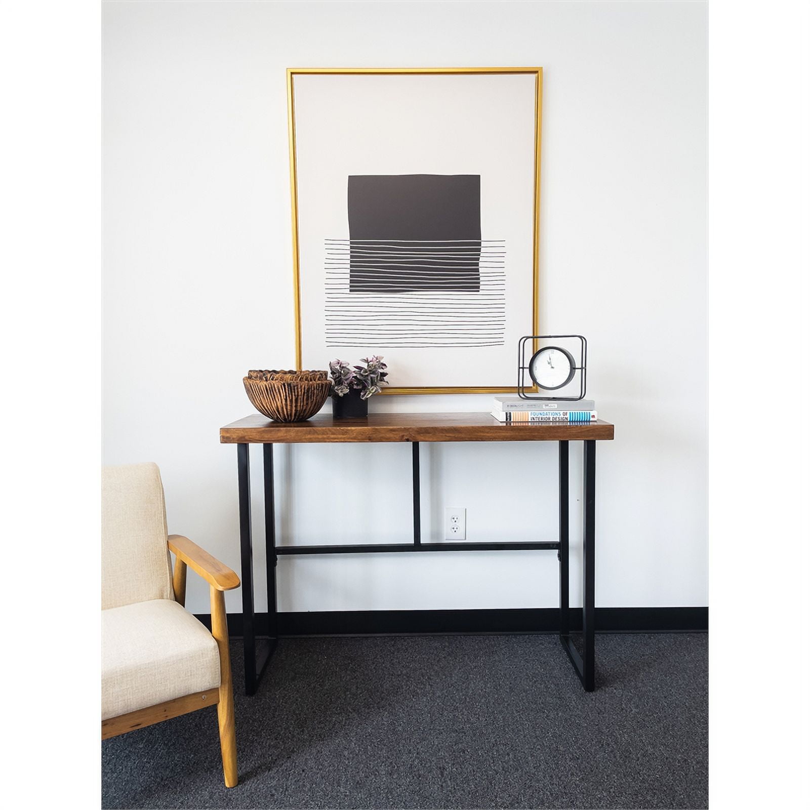 Casartis Living Anthem 48" Modern Wood Console Table in Brown/Black ...