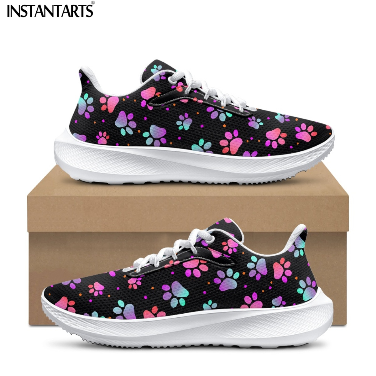 Casaul Dog Paw Mesh Running Sneakers for Women Man Lightweight Walking ...