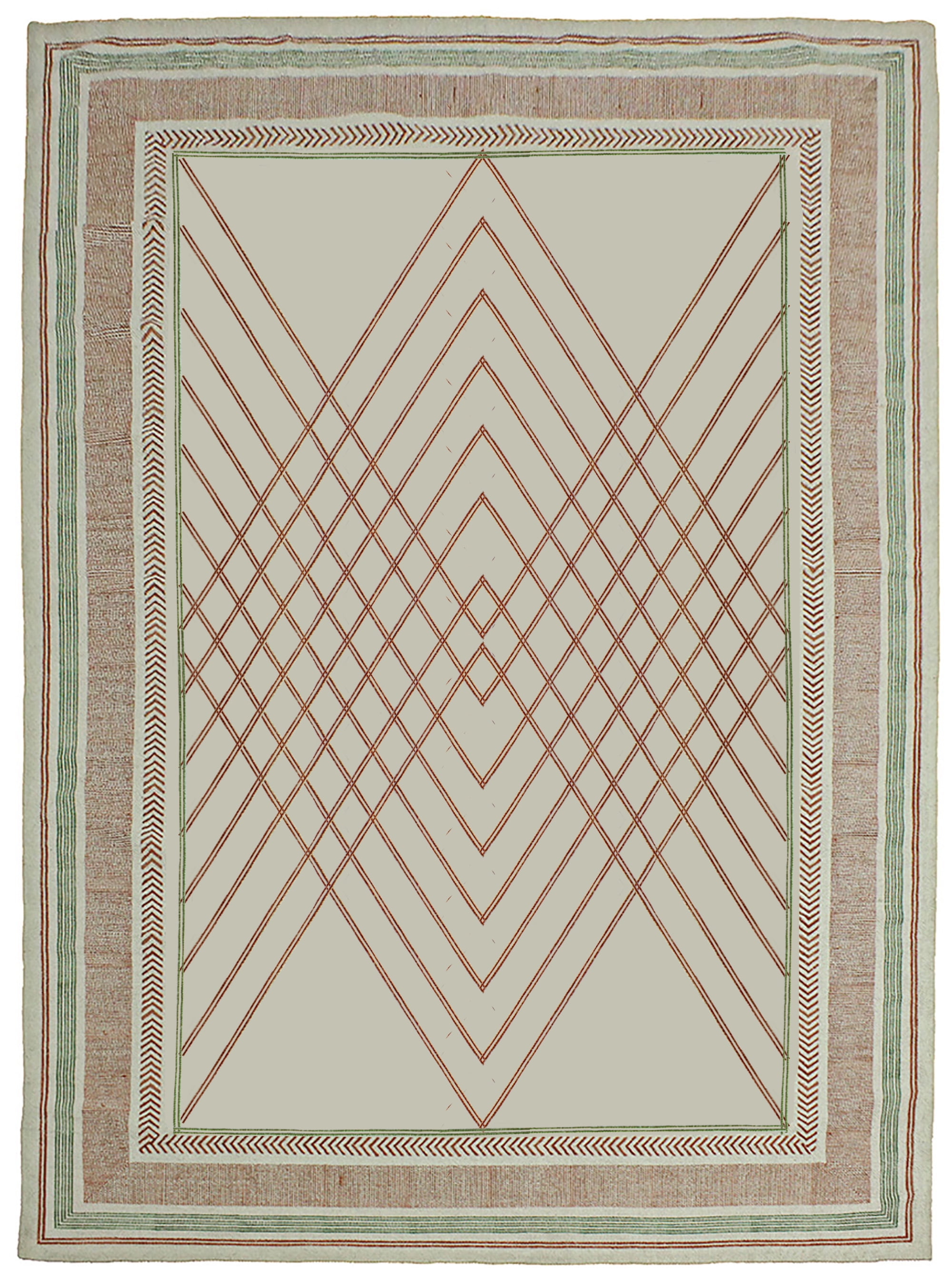 Casavani - 4'x12' Handwoven Cotton Block Printed Rugs Geometric Brown ...